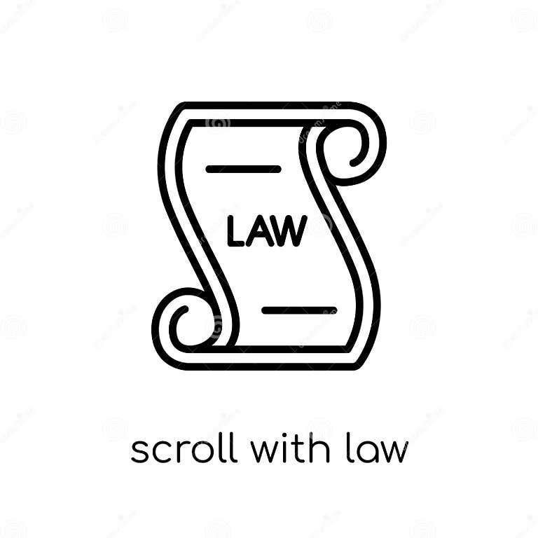 Scroll with Law Icon. Trendy Modern Flat Linear Vector Scroll Wi Stock ...