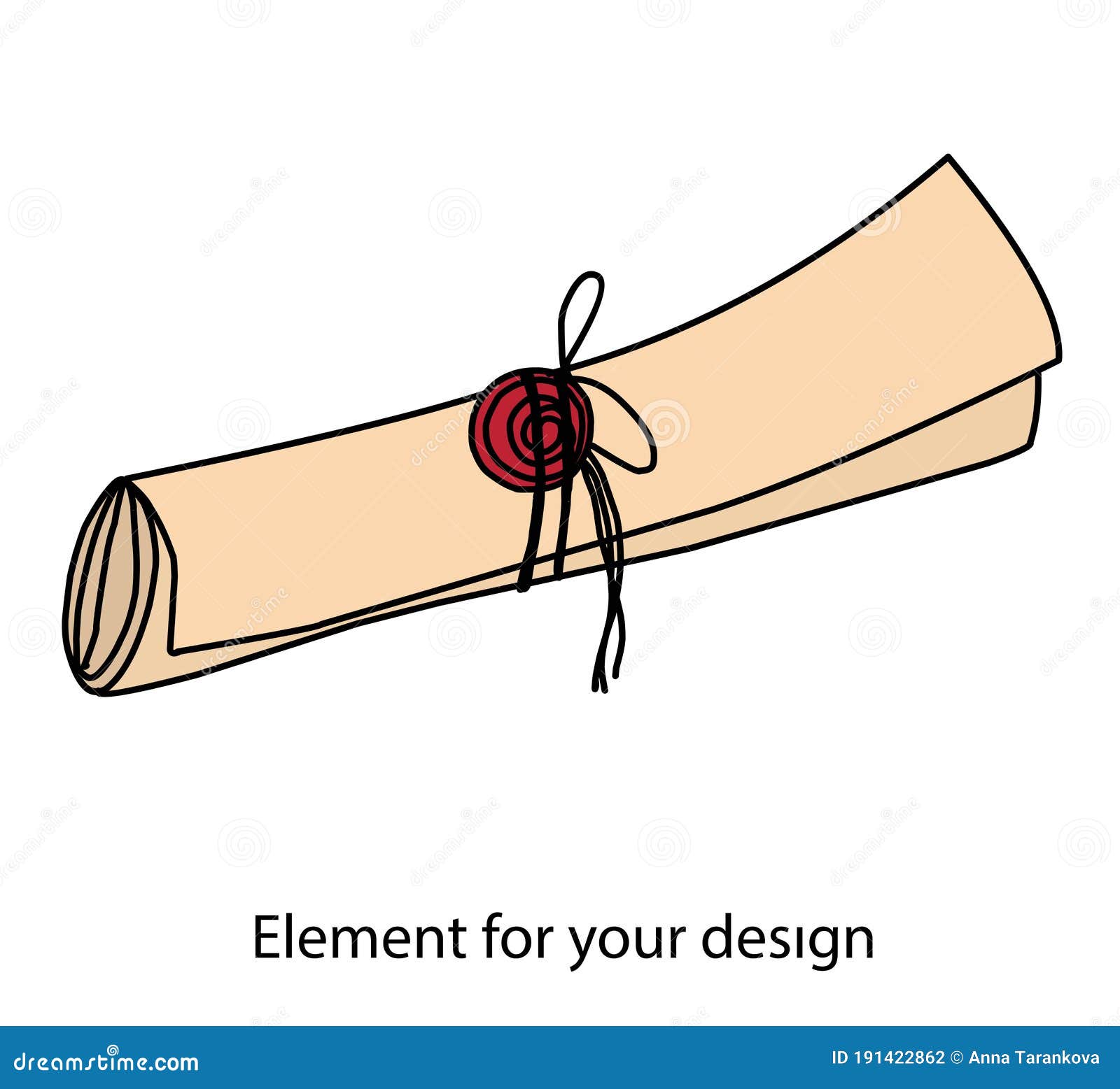 Scroll. the Letter is Rolled Up. Message. Post Office. Parchment with a ...