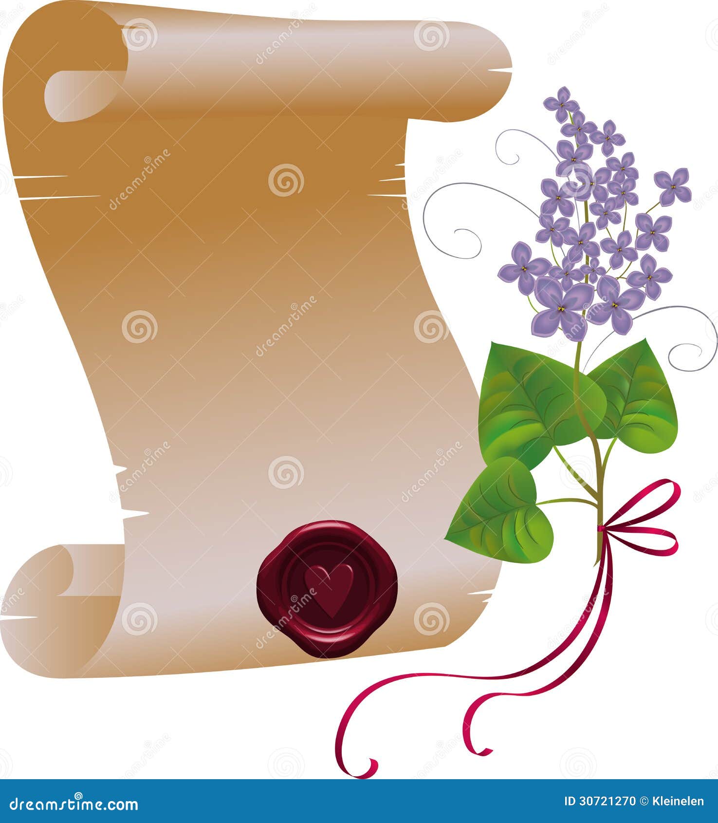 Scroll with lilac stock vector. Illustration of lilac - 30721270
