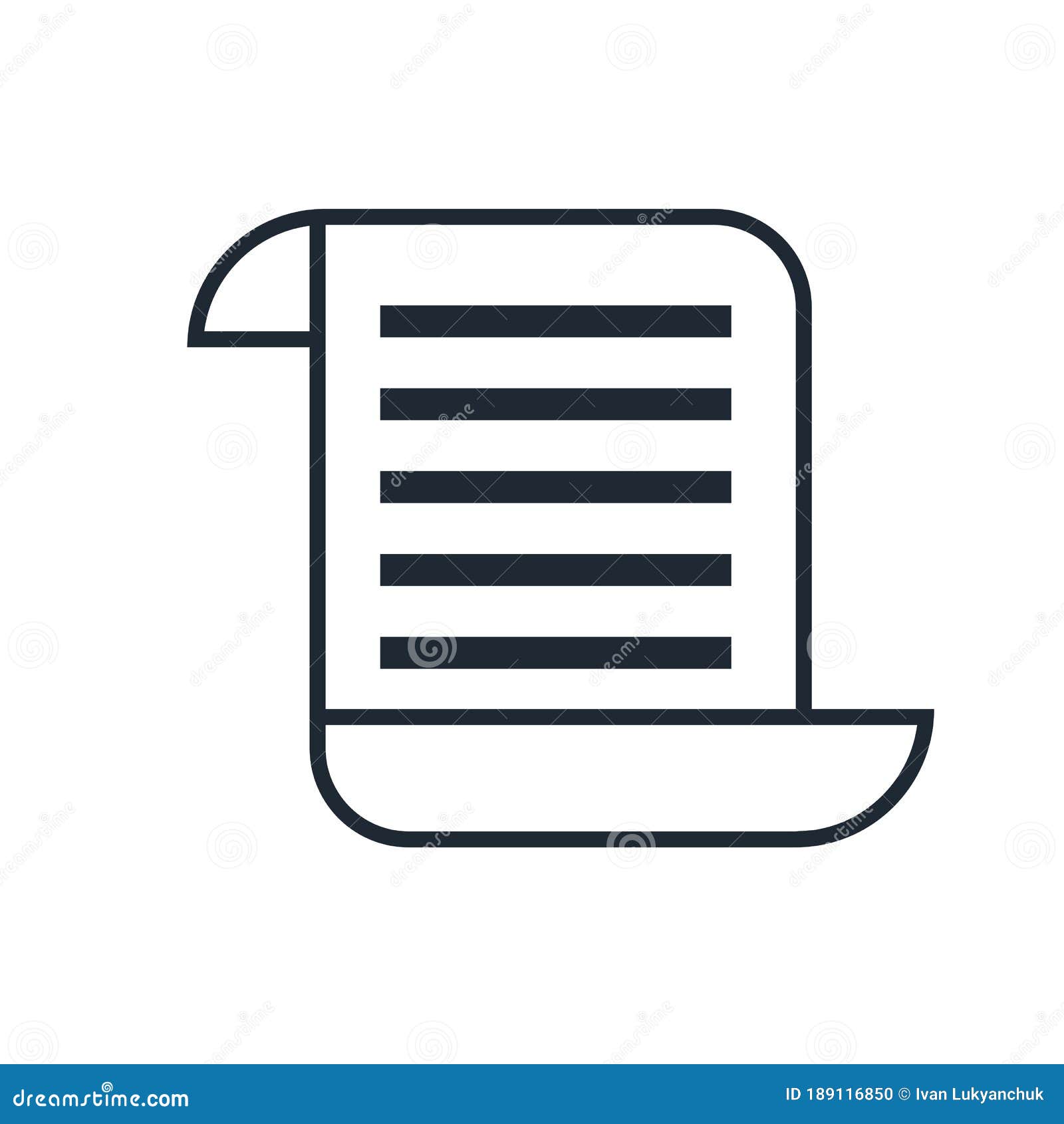 Scroll list icon stock vector. Illustration of internet - 189116850