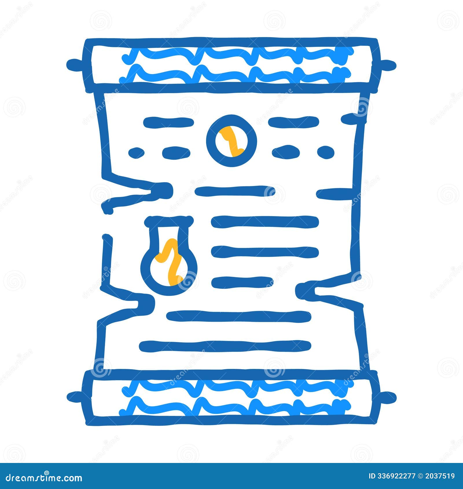 Scroll with Magic Spell Icon Doodle Illustration Stock Vector ...