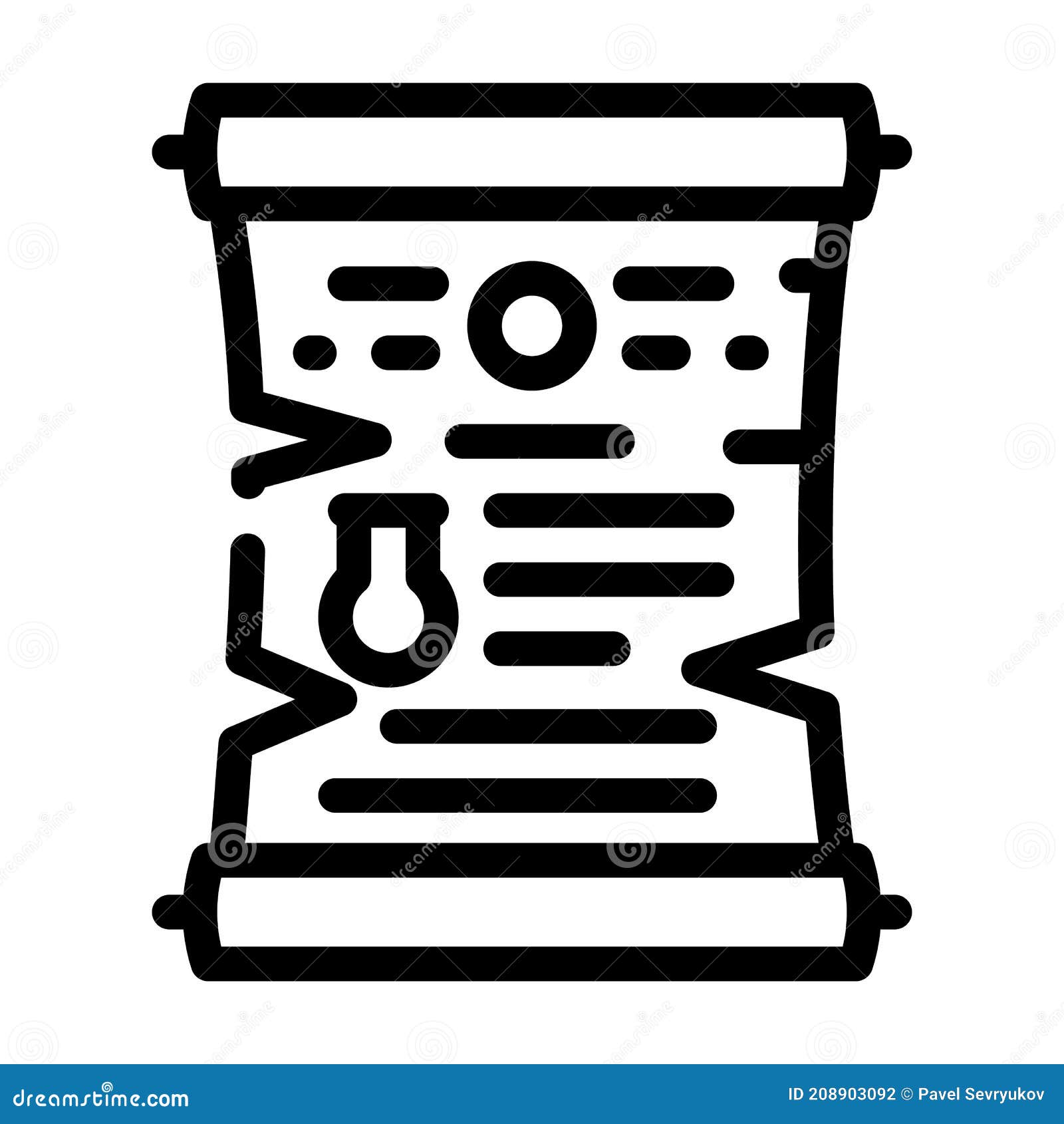 Scroll with Magic Spell Line Icon Vector Illustration Stock Vector ...