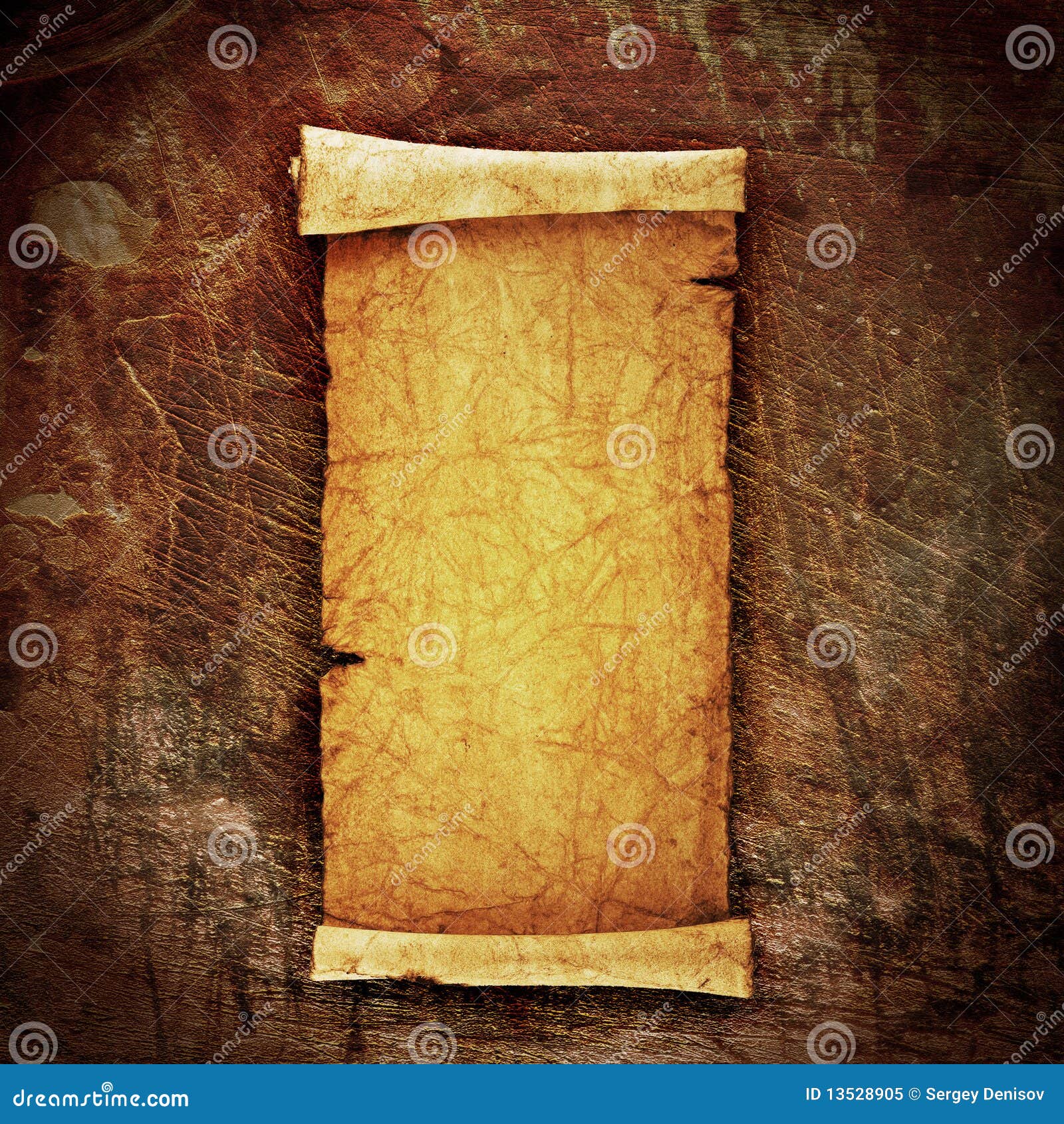 Scroll of old parchment stock illustration. Illustration of border ...