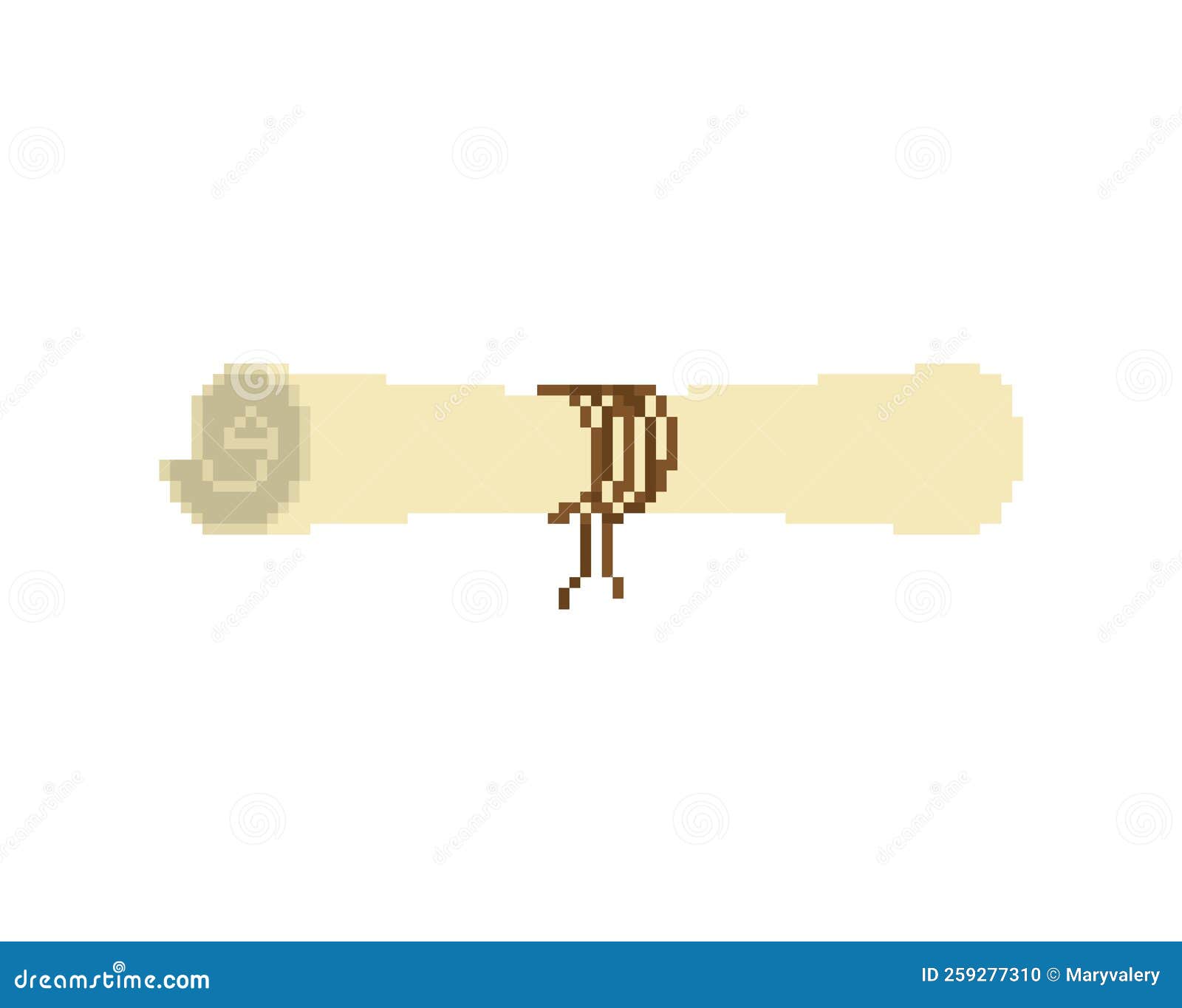 Scroll Old Pixel Art. 8 Bit Paper Roll Stock Vector - Illustration of ...