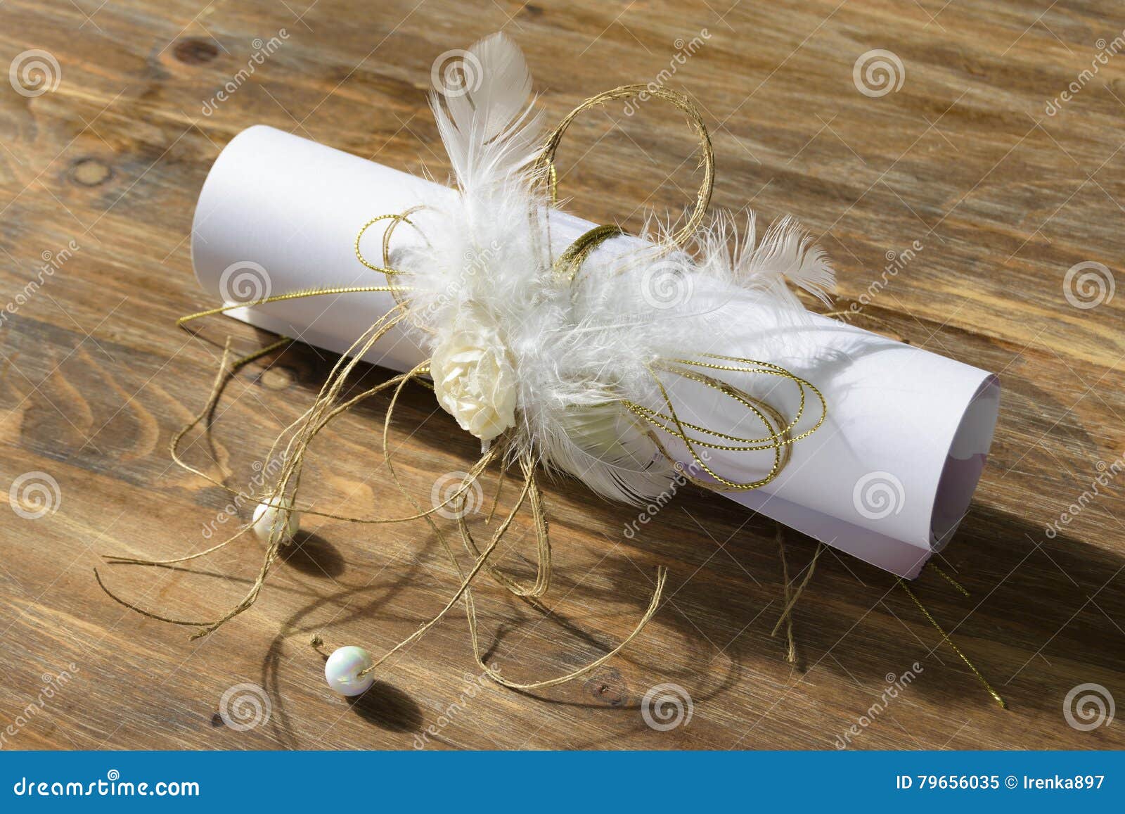 Scroll of Paper with Beautiful Decoration Stock Image - Image of ...