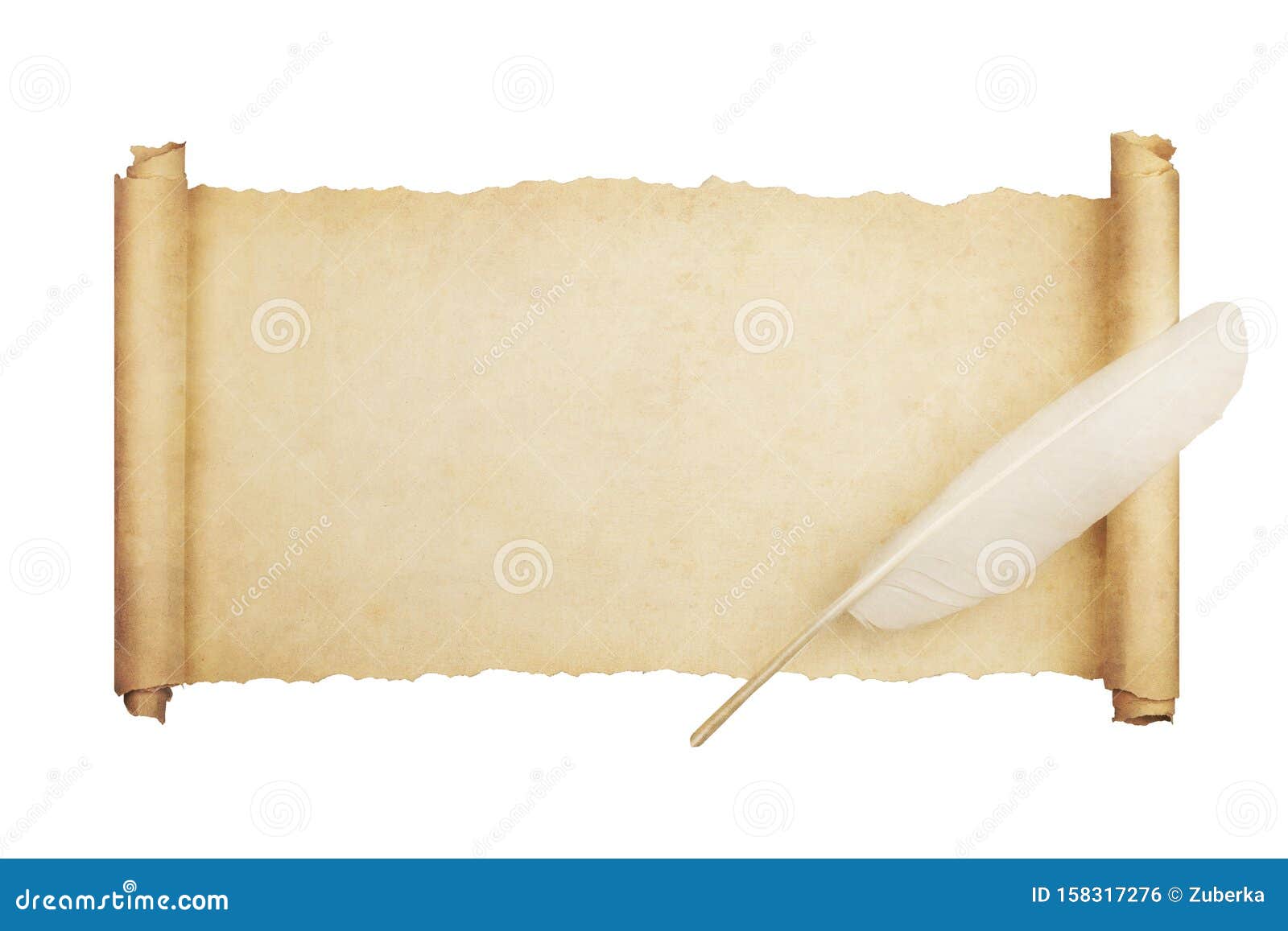 Old Paper Scroll And Feather