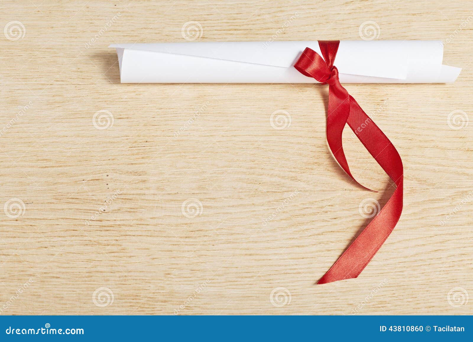 Scroll of Paper with a Red Ribbon. Stock Photo - Image of achievement ...