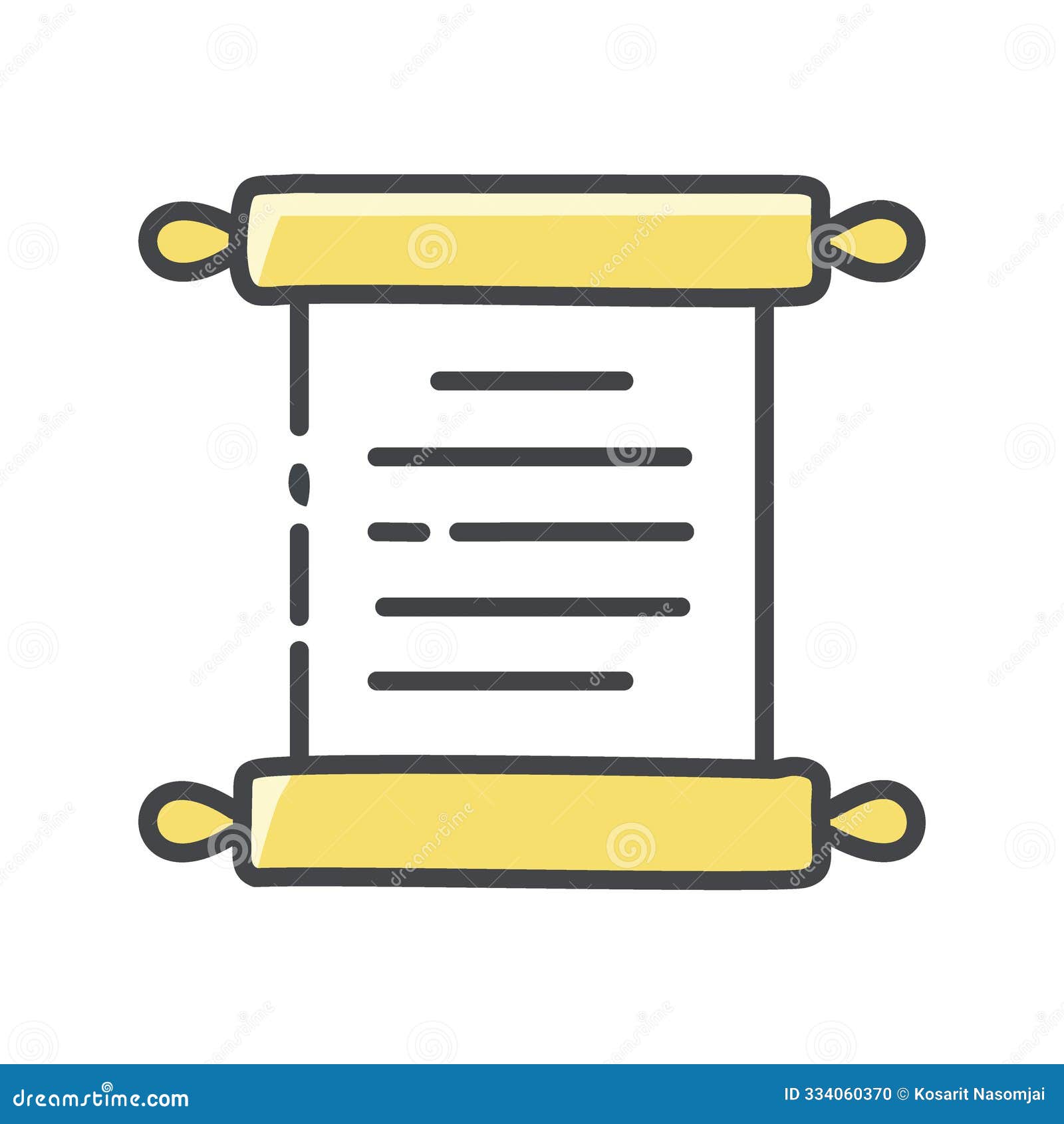 Scroll Paper. Rolled Up Parchment with Writing on it, Representing ...