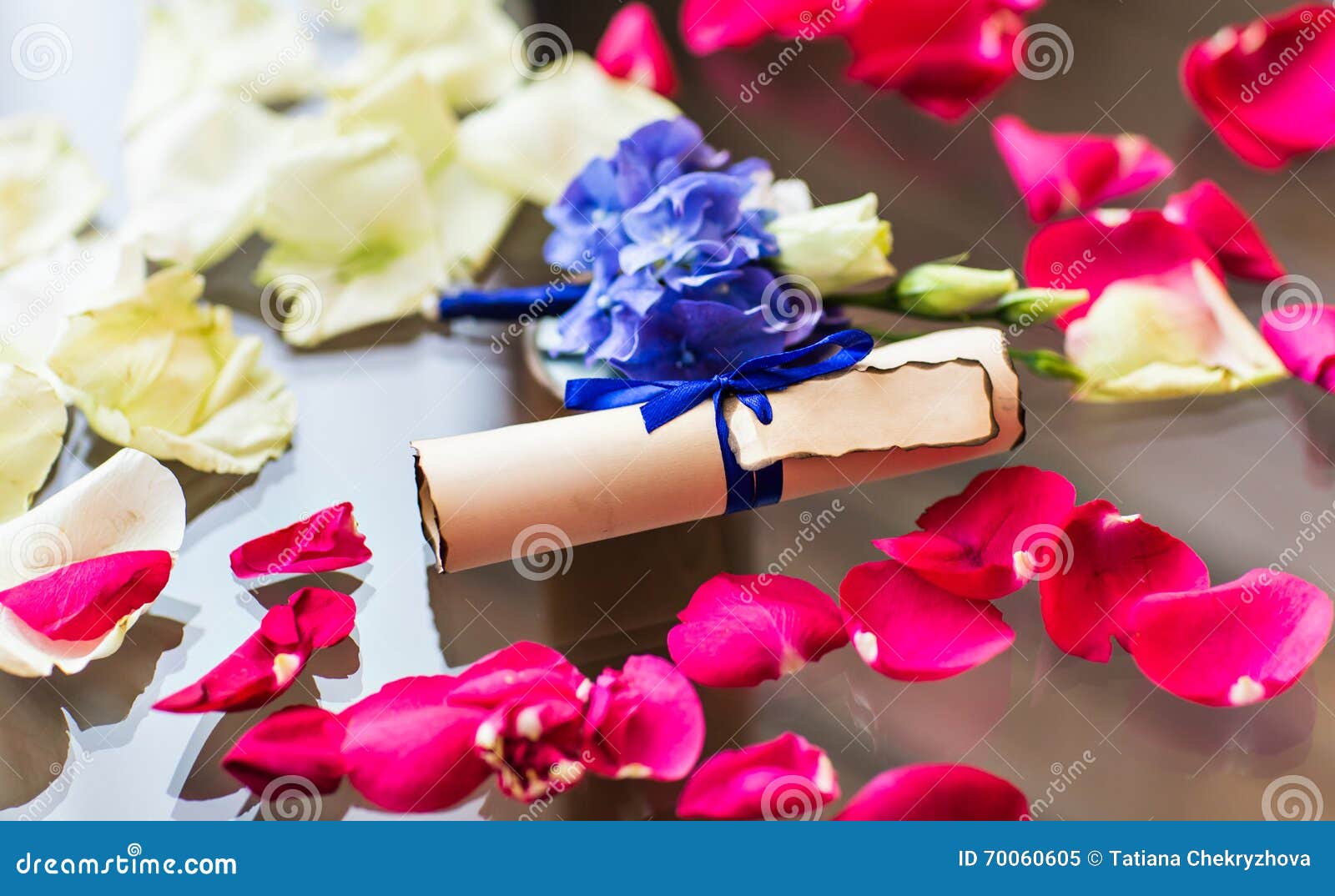 Scroll paper on the table stock image. Image of page - 70060605