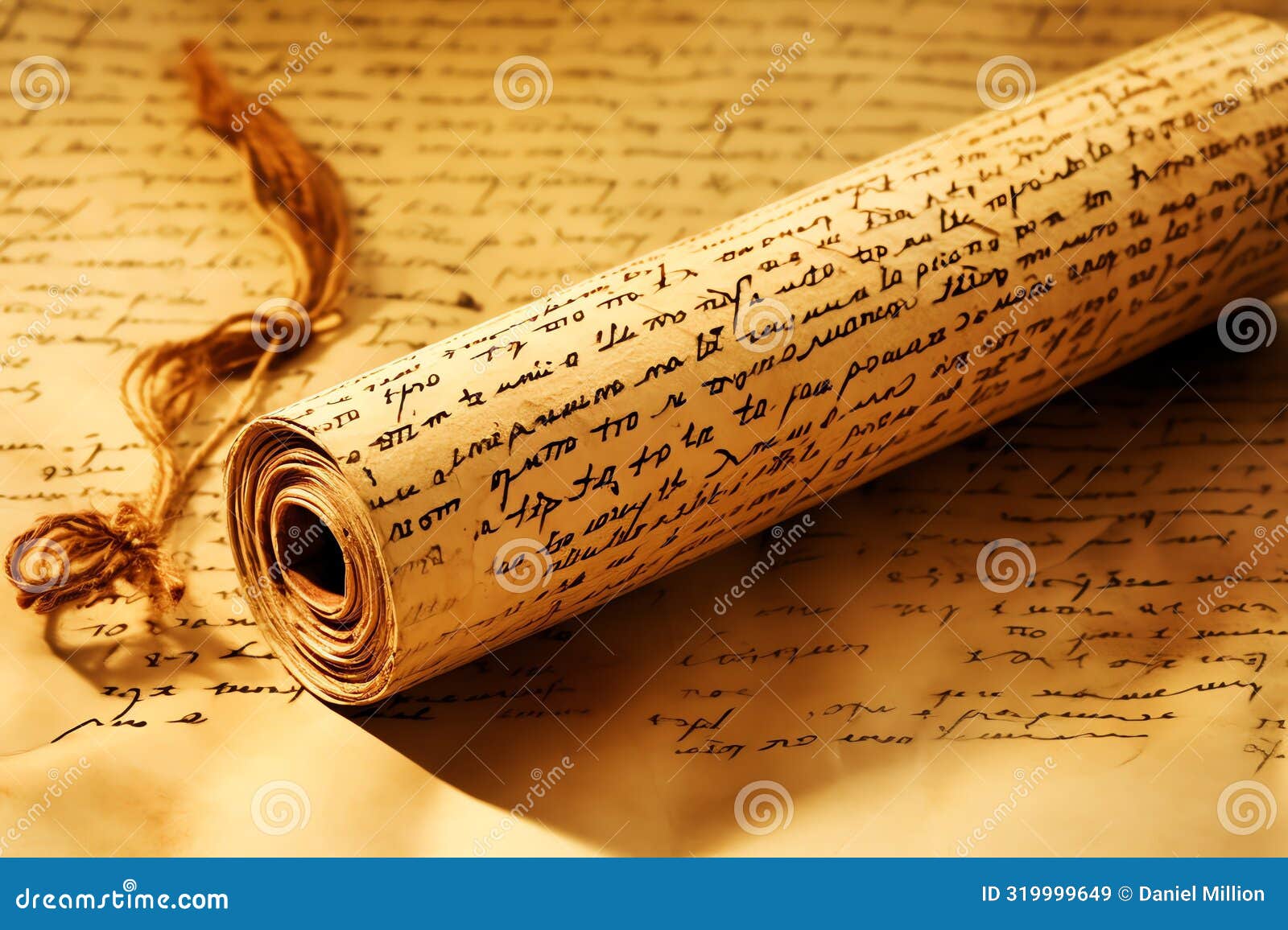 Scroll or Papyrus with Ancient Greek Text or Mathematical Equations ...