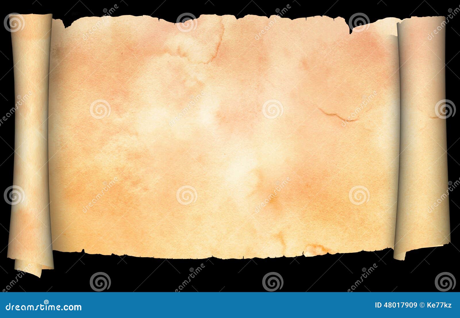 Scroll of Parchment on Black Background. Stock Illustration ...