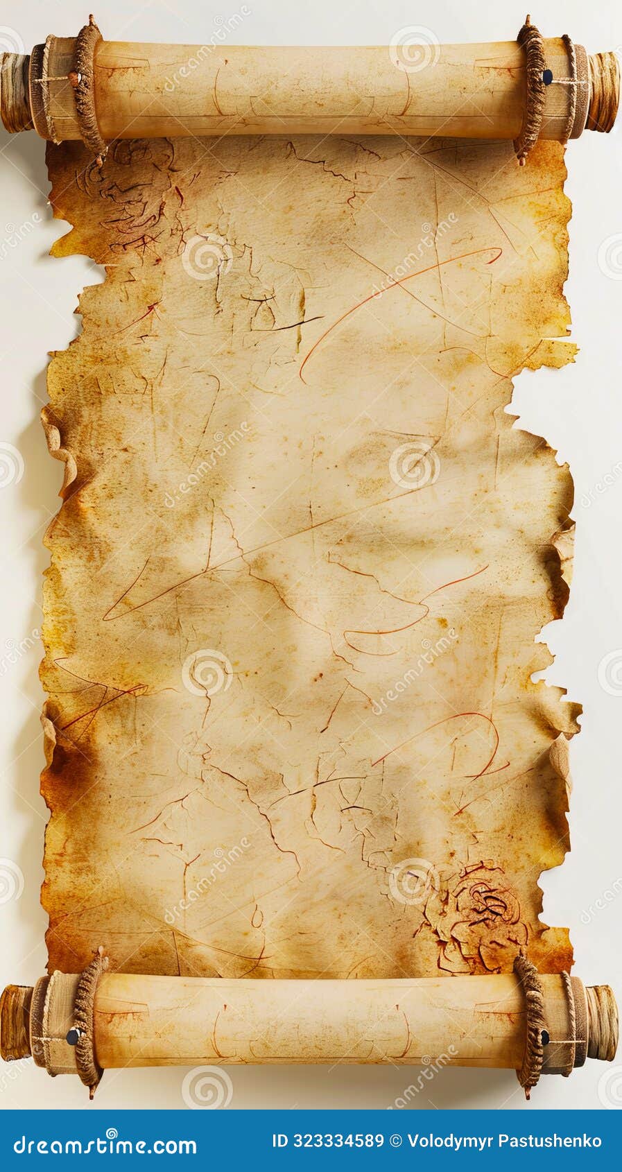 Scroll of Parchment on White Background Stock Image - Image of paper ...