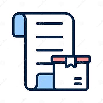 A Scroll Representing an Order Receipt or Invoice Document Stock ...