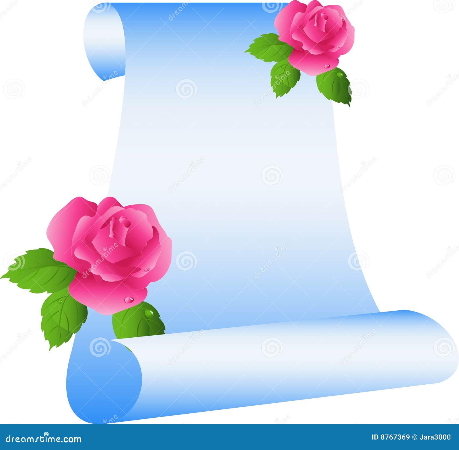 Scroll with roses stock vector. Illustration of message - 8767369