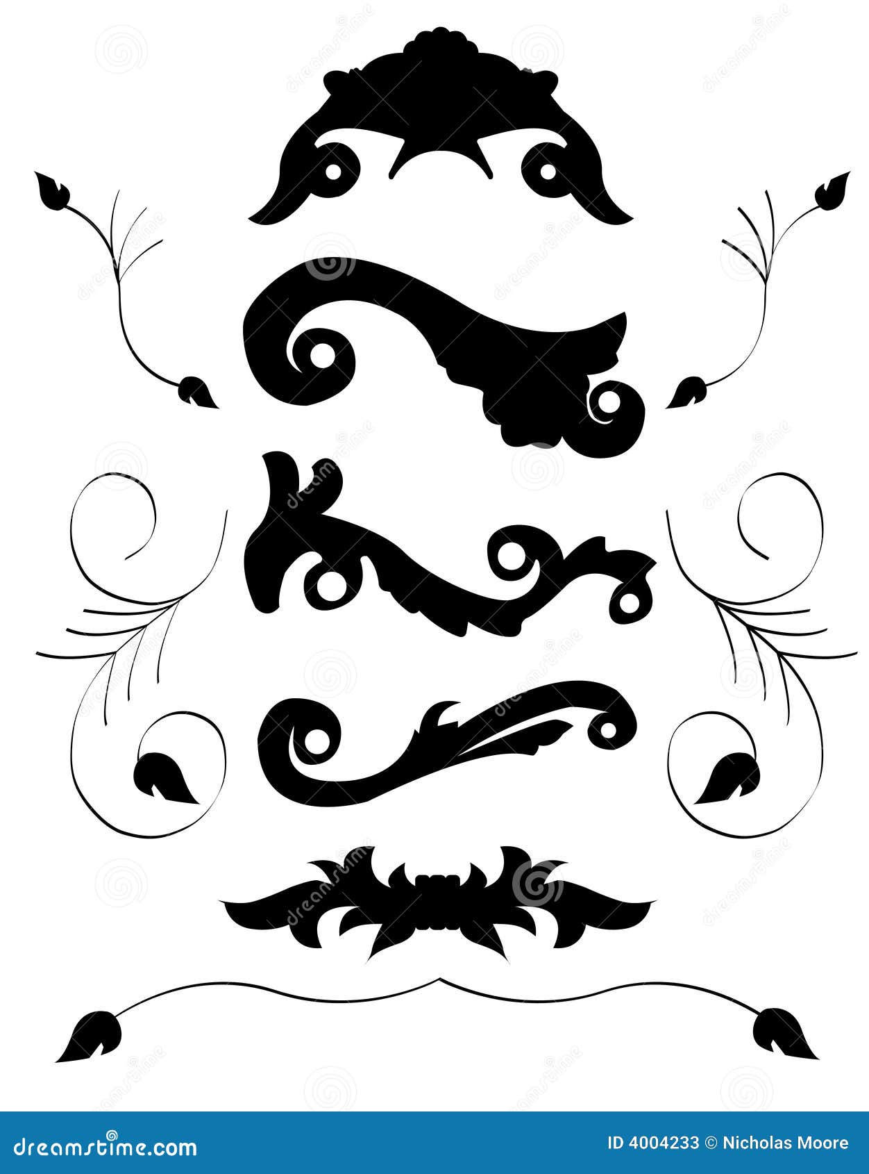 Scroll set stock vector. Illustration of curve, background - 4004233
