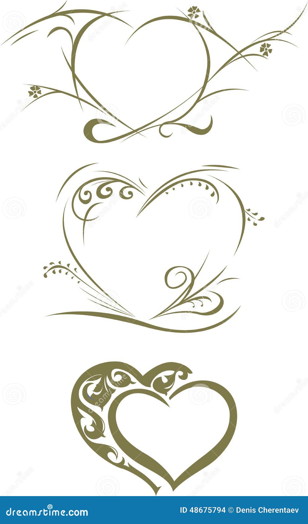 Scroll Set Heart stock vector. Illustration of group - 48675794