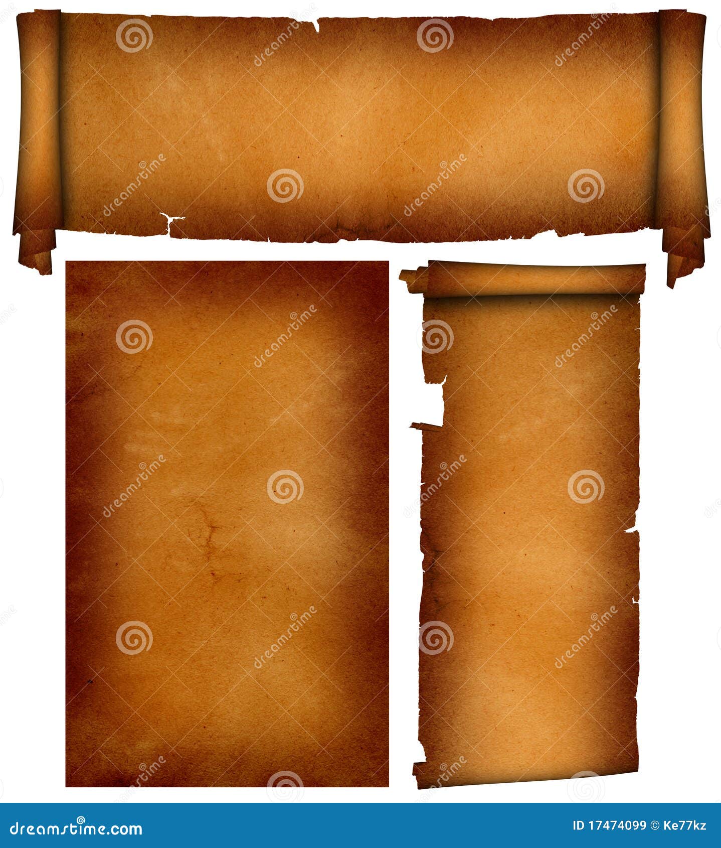 Scroll and Sheet Old Parchment. Stock Image - Image of text, spot: 17474099