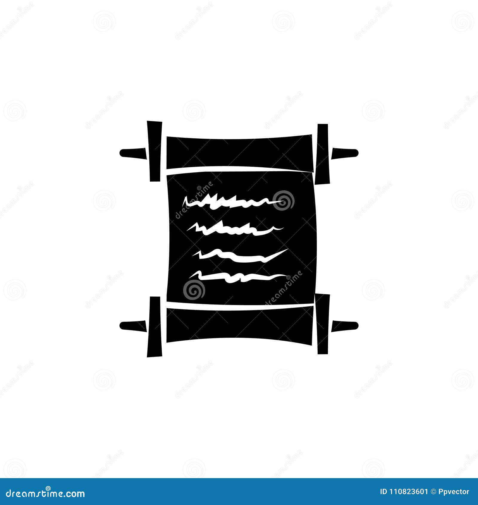 Scroll symbol sign stock illustration. Illustration of document - 110823601