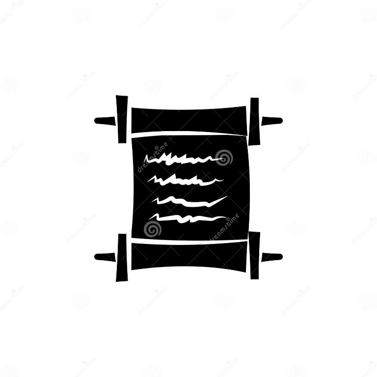 Scroll symbol sign stock illustration. Illustration of document - 110823601