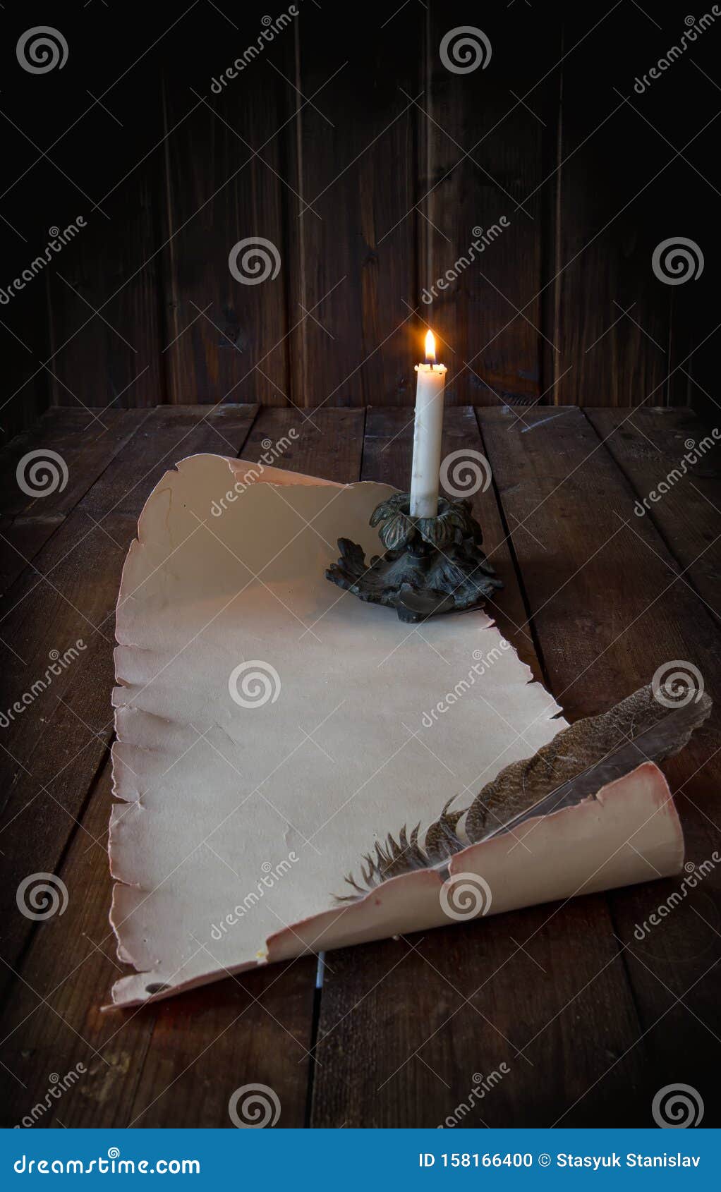 Scroll on the table stock photo. Image of design, book - 158166400