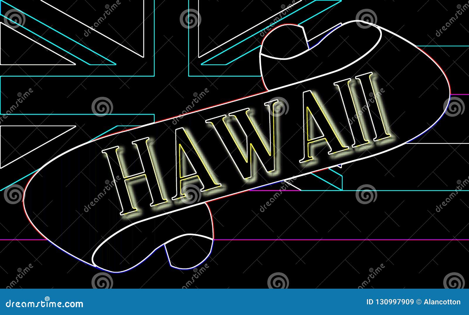 Hawaii Scroll stock illustration. Illustration of hawaii - 130997909