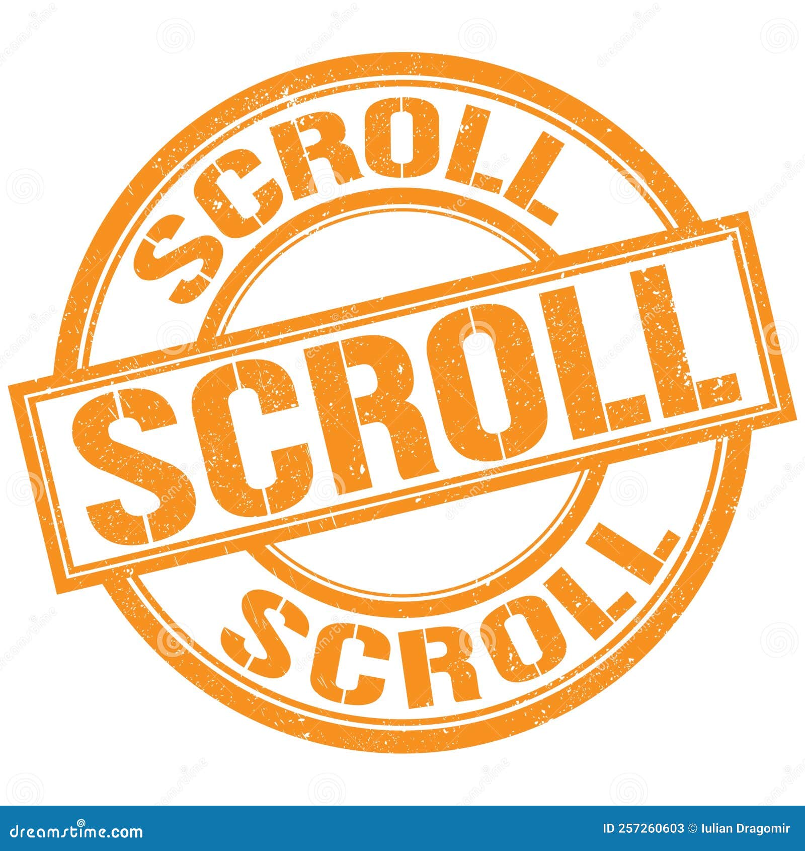 SCROLL Text Written on Orange Stamp Sign Stock Illustration ...