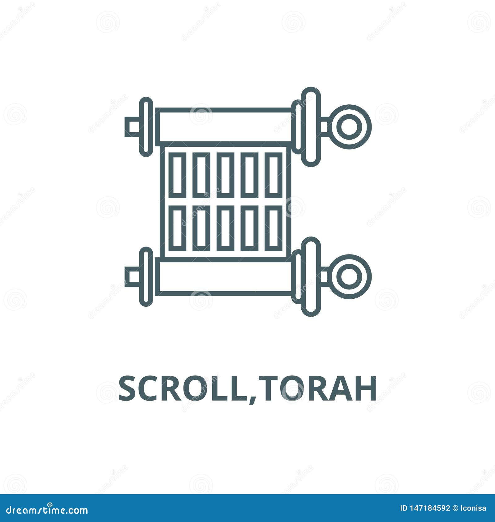 Scroll,torah Vector Line Icon, Linear Concept, Outline Sign, Symbol ...