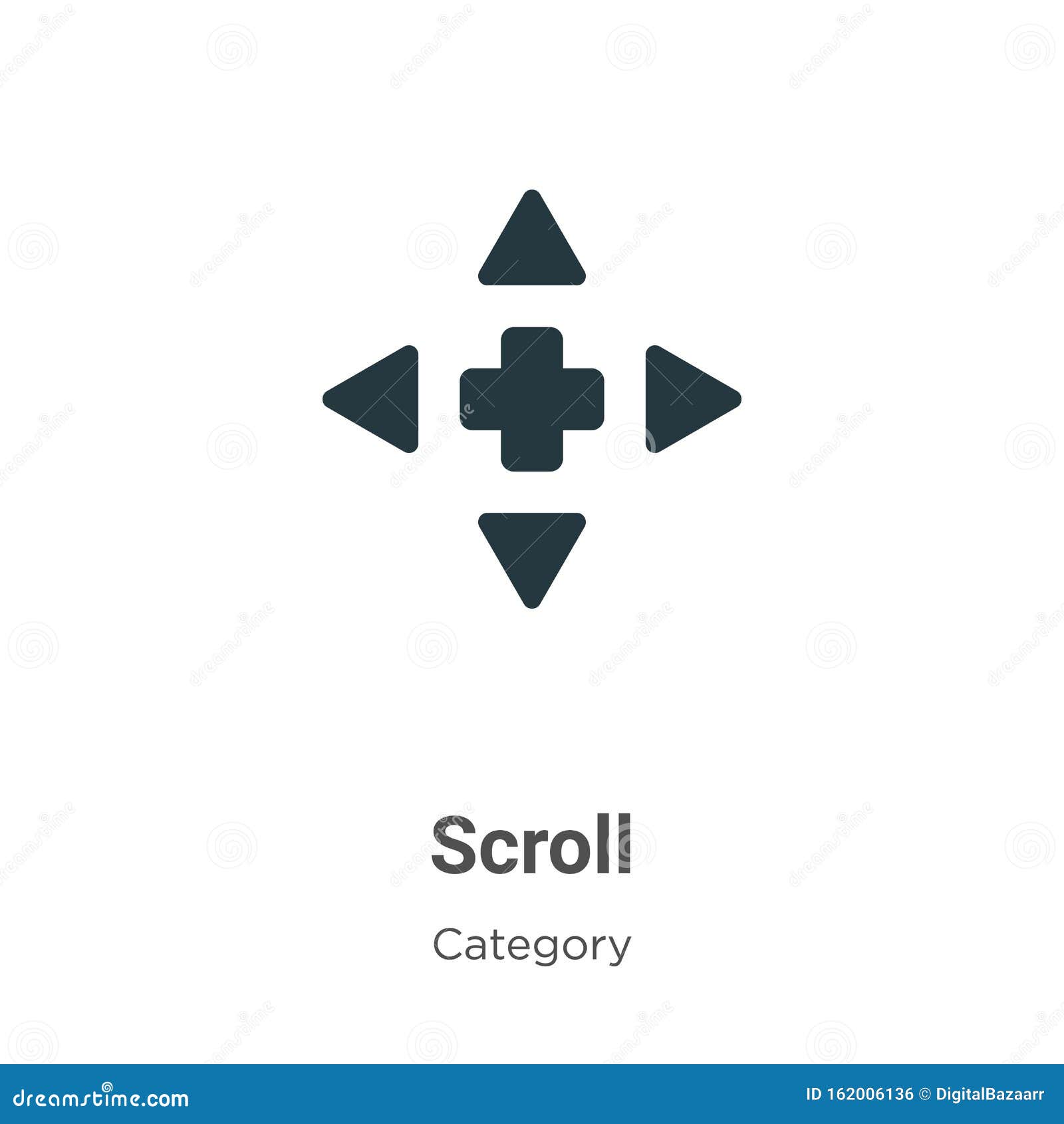 Scroll Vector Icon on White Background. Flat Vector Scroll Icon Symbol ...
