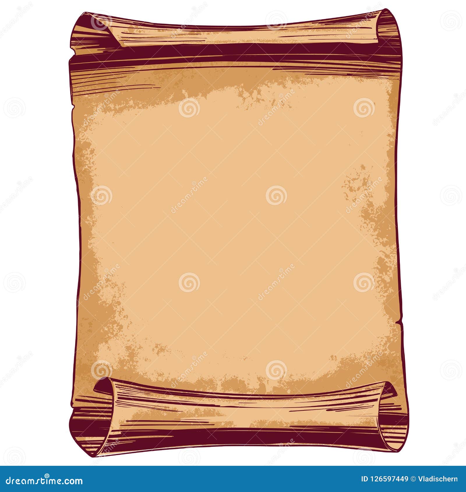 Scroll Vintage Frame Hand Drawn Vector Illustration Sketch Stock Vector ...