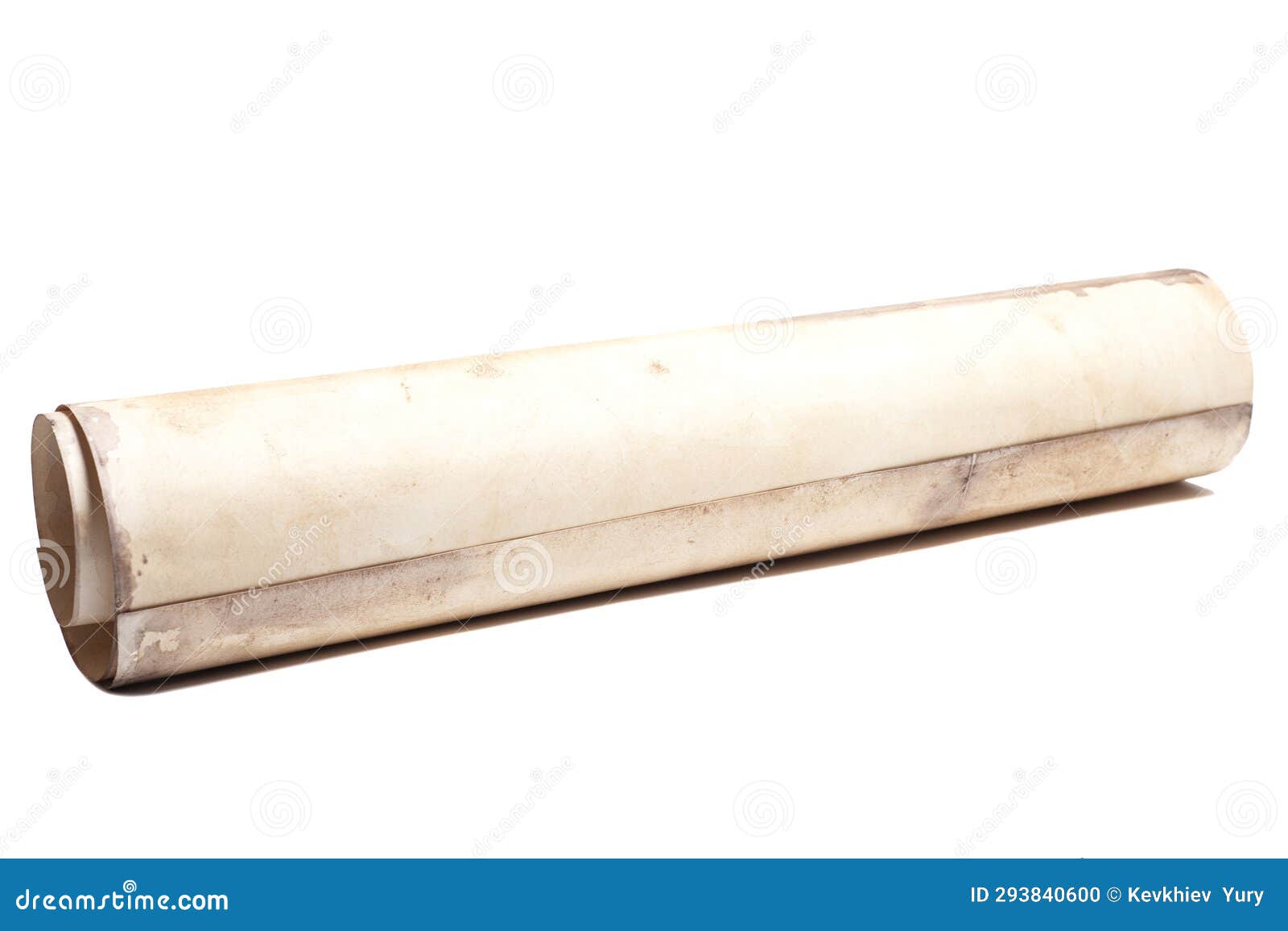 Scroll of Vintage Paper Isolated on White. Stock Photo - Image of paper ...