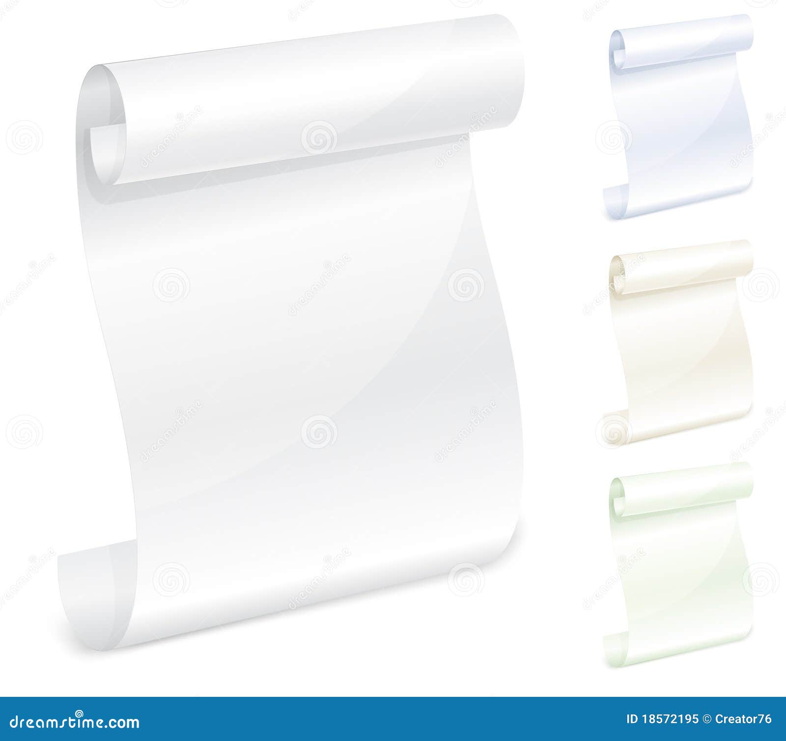 Scroll white paper stock vector. Illustration of roll - 18572195