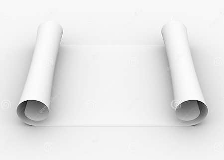 Scroll of white paper stock illustration. Illustration of ancient ...