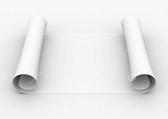 Scroll of white paper stock illustration. Illustration of ancient ...