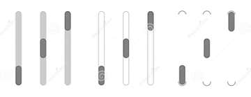 Scrollbar Set, Scroll Bars Isolated, Scroll Bar Slider, Progress Down and Up, UI Design Button ...