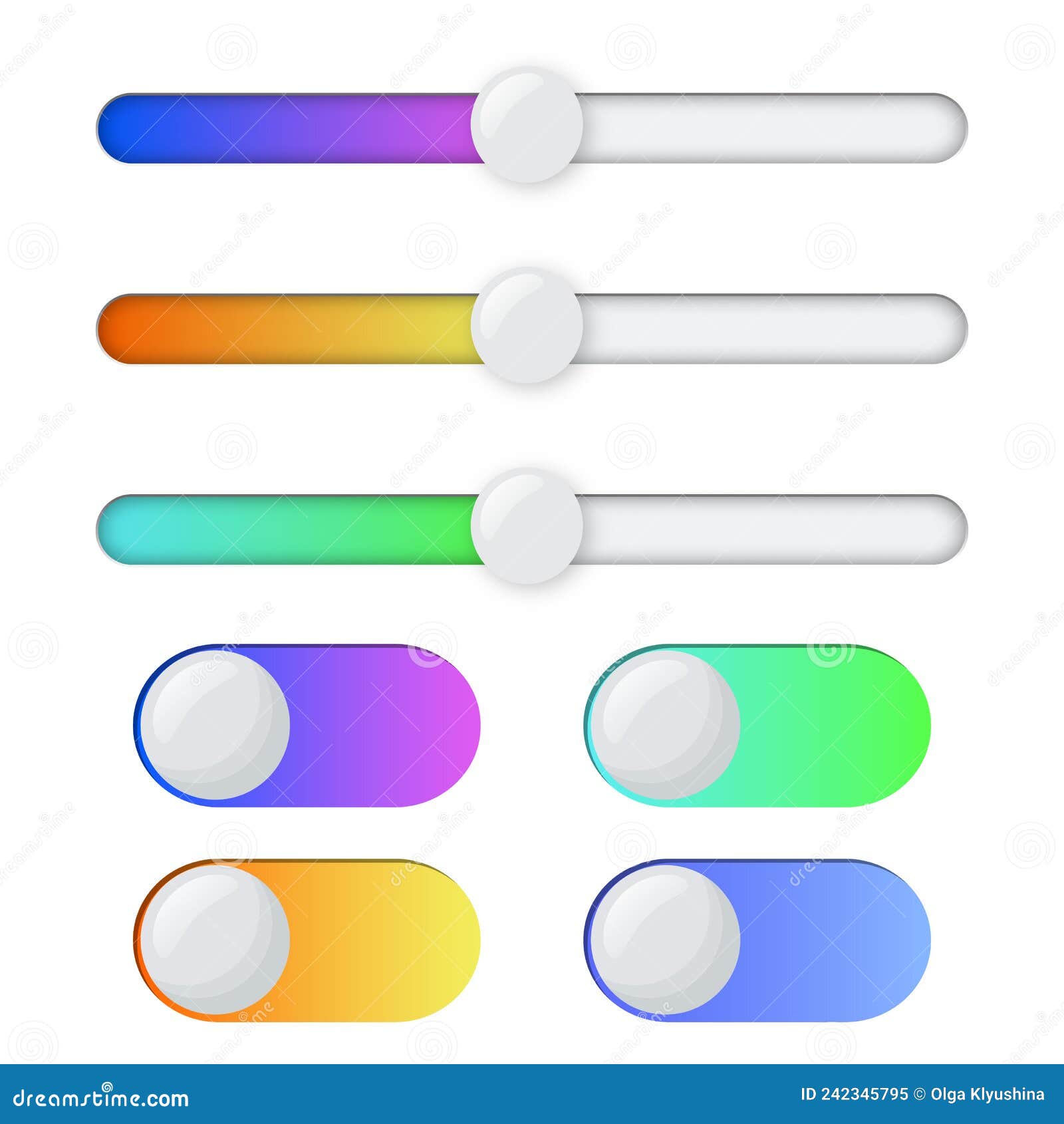 Scrollbars. Website Design Template Scroll Bars, Computer Ui Scrolling ...