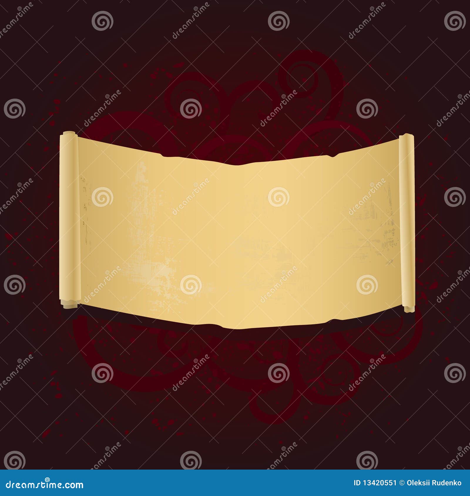 Scrolled old paper stock vector. Illustration of creativity - 13420551