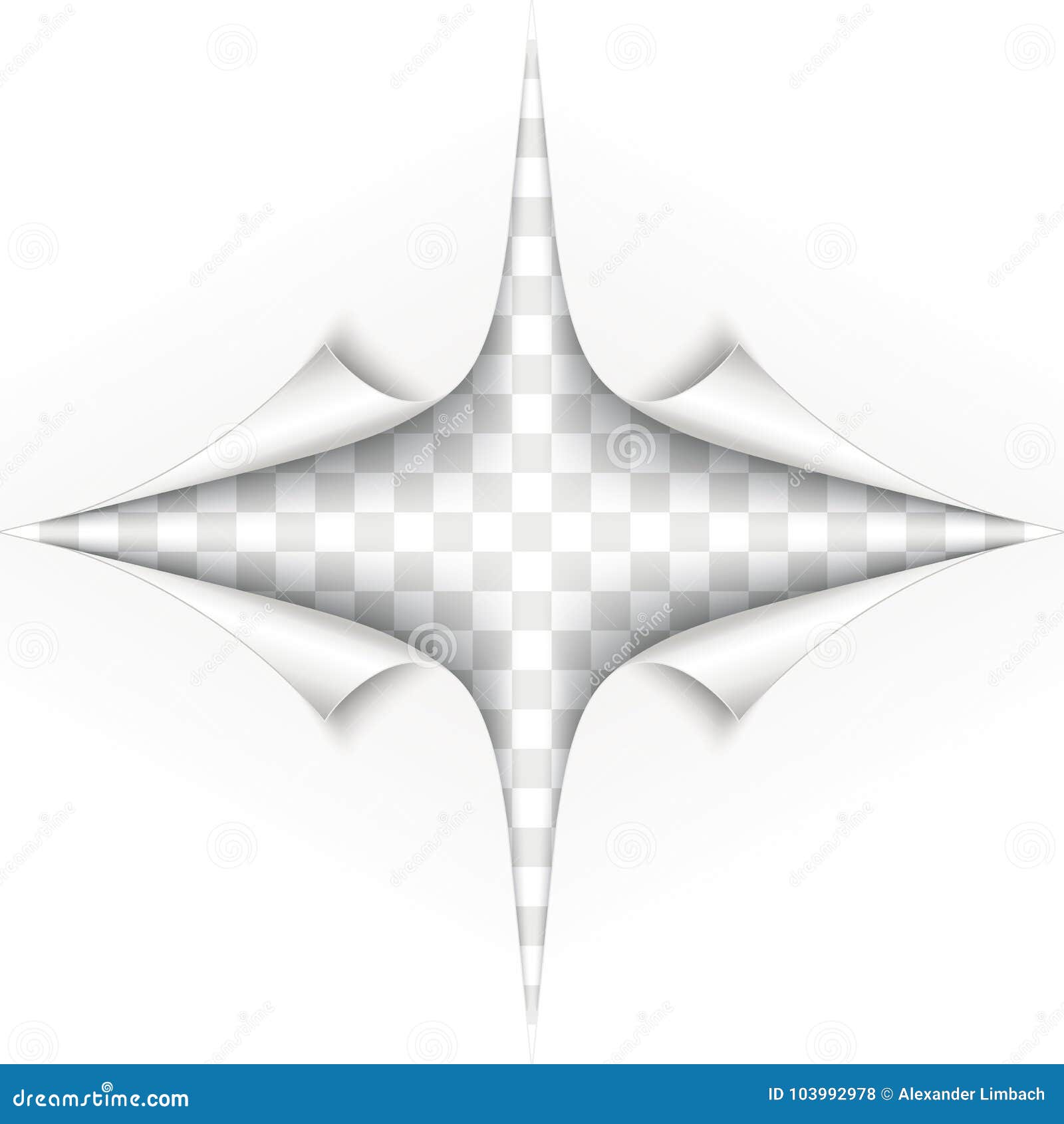 Scrolled White Paper Cover 4 Corner Transparent Vector Illustration ...