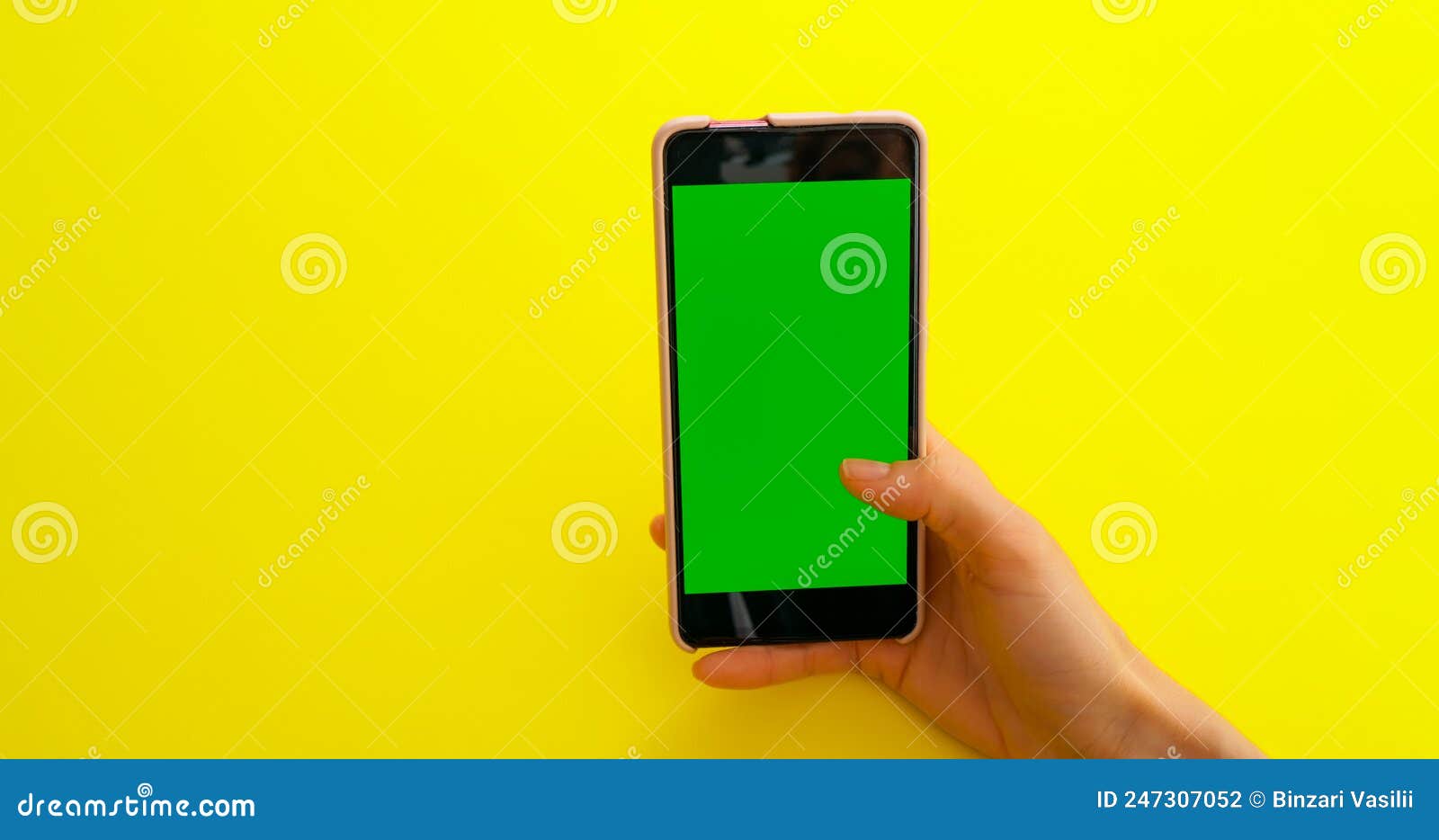 Scrolling Gesture on Smartphone with Green Screen Stock Photo - Image ...