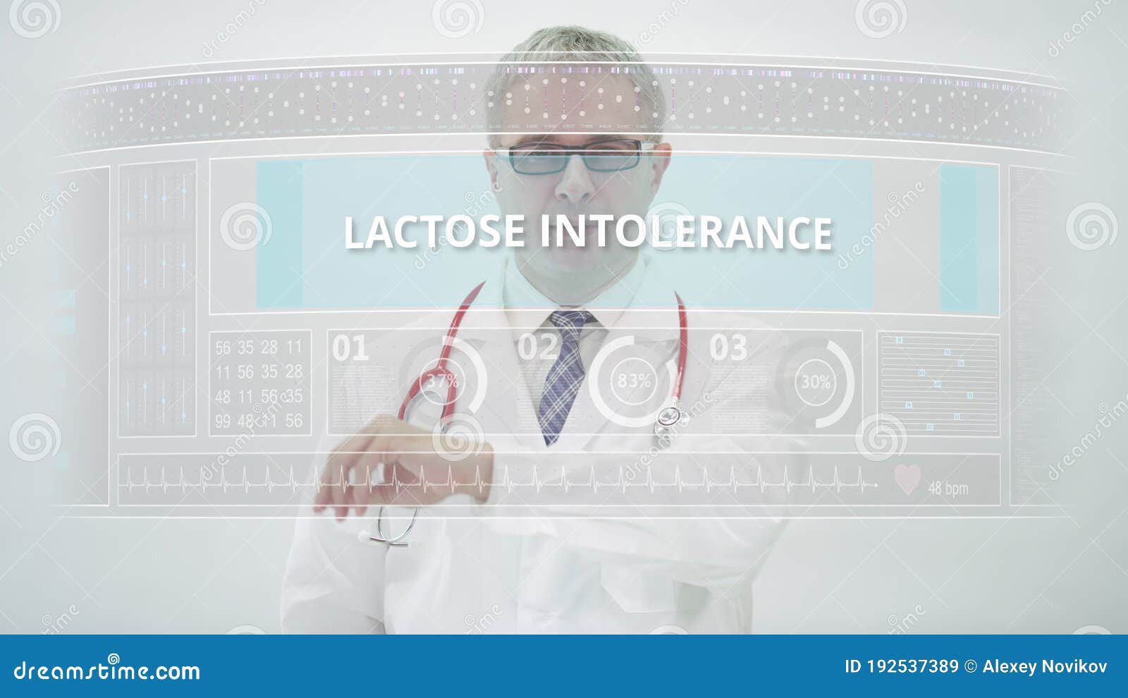 Doctor Scrolls To LACTOSE INTOLERANCE Tab on a Modern Touchscreen ...
