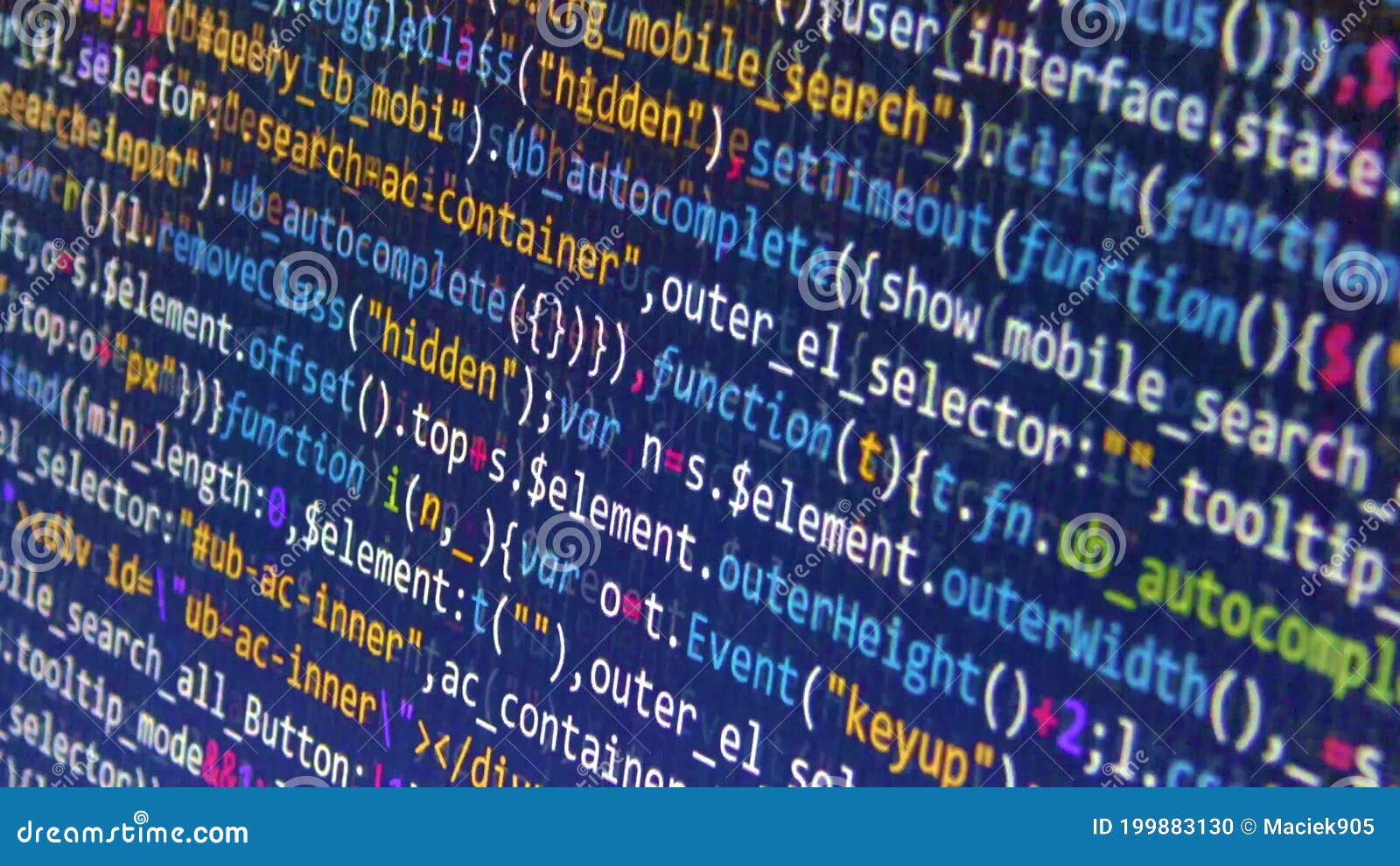 Scrolling Motion Dynamic Move on Notebook Display. Lots of Digits and ...