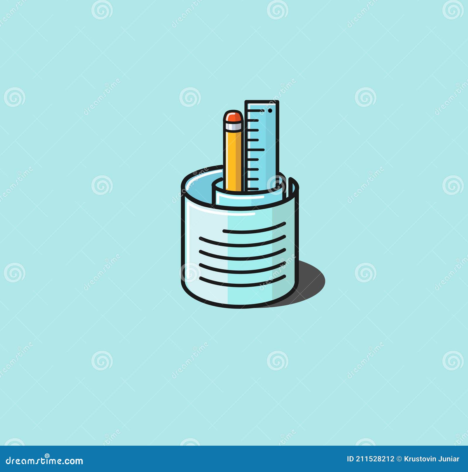 Scrolling Paper,pen and Ruler Icon Stock Vector - Illustration of ...