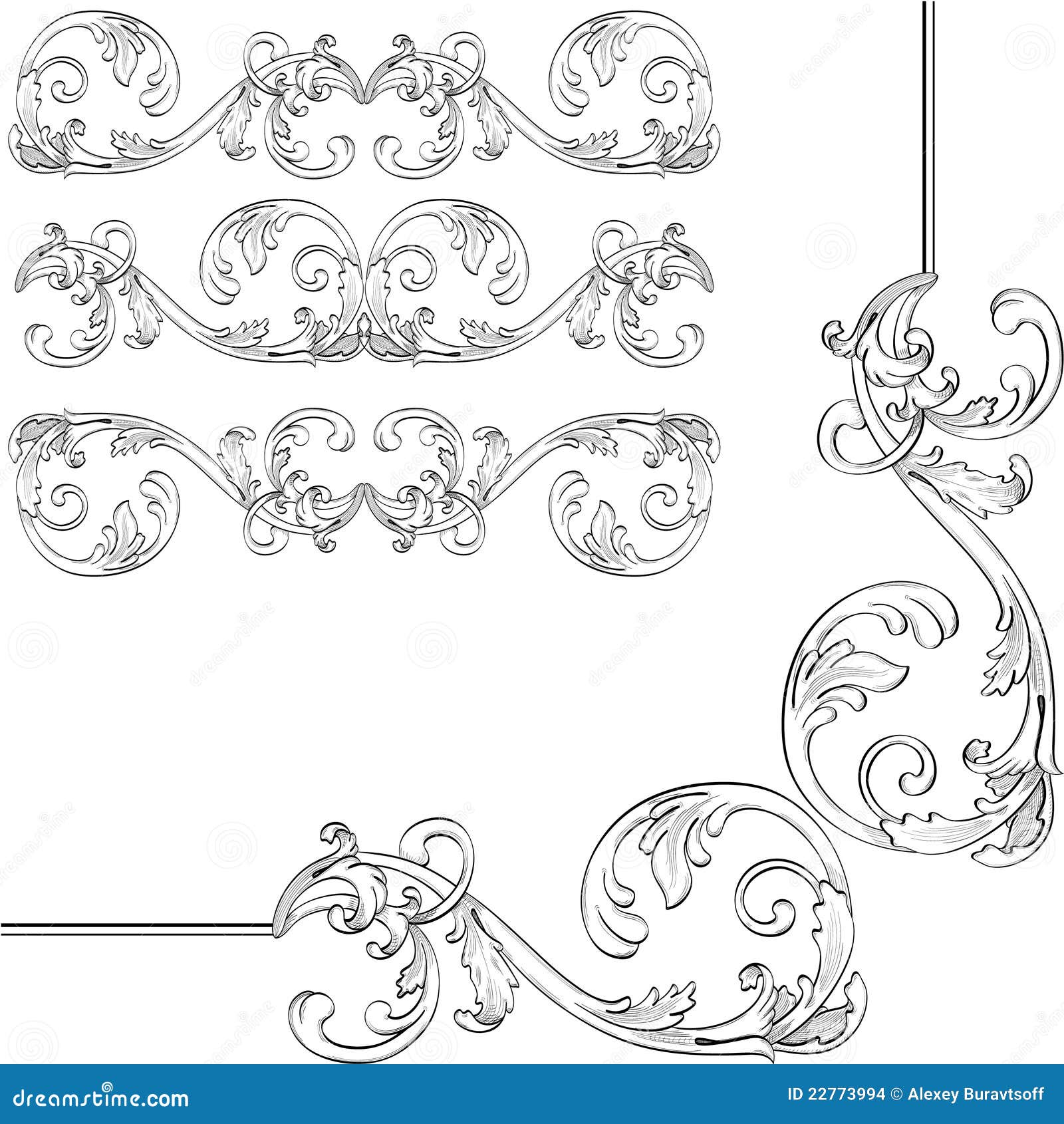 Scrolling plant stock illustration. Illustration of flower - 22773994