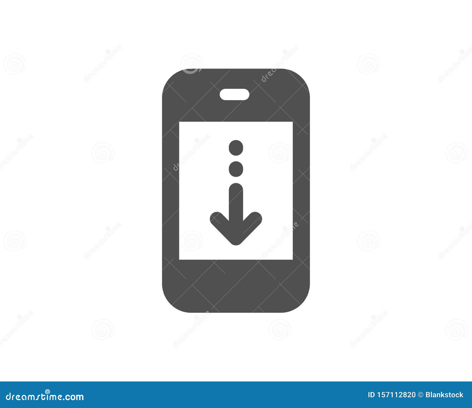 Scroll Down Phone Icon. Scrolling Screen Sign. Swipe Page. Vector Stock ...