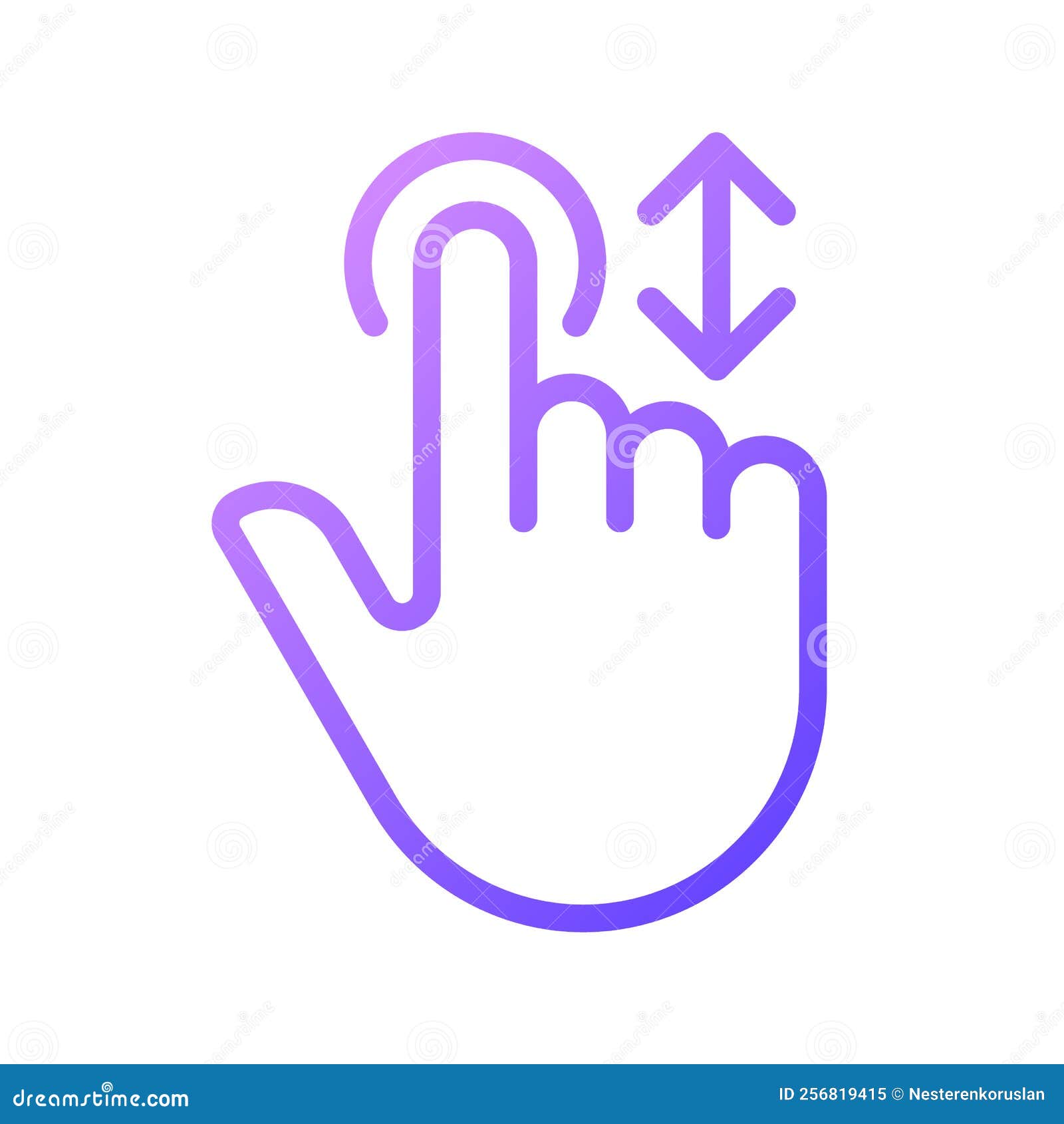 Scrolling Vertically Gradient Linear Vector Icon Stock Vector - Illustration of control, hand ...