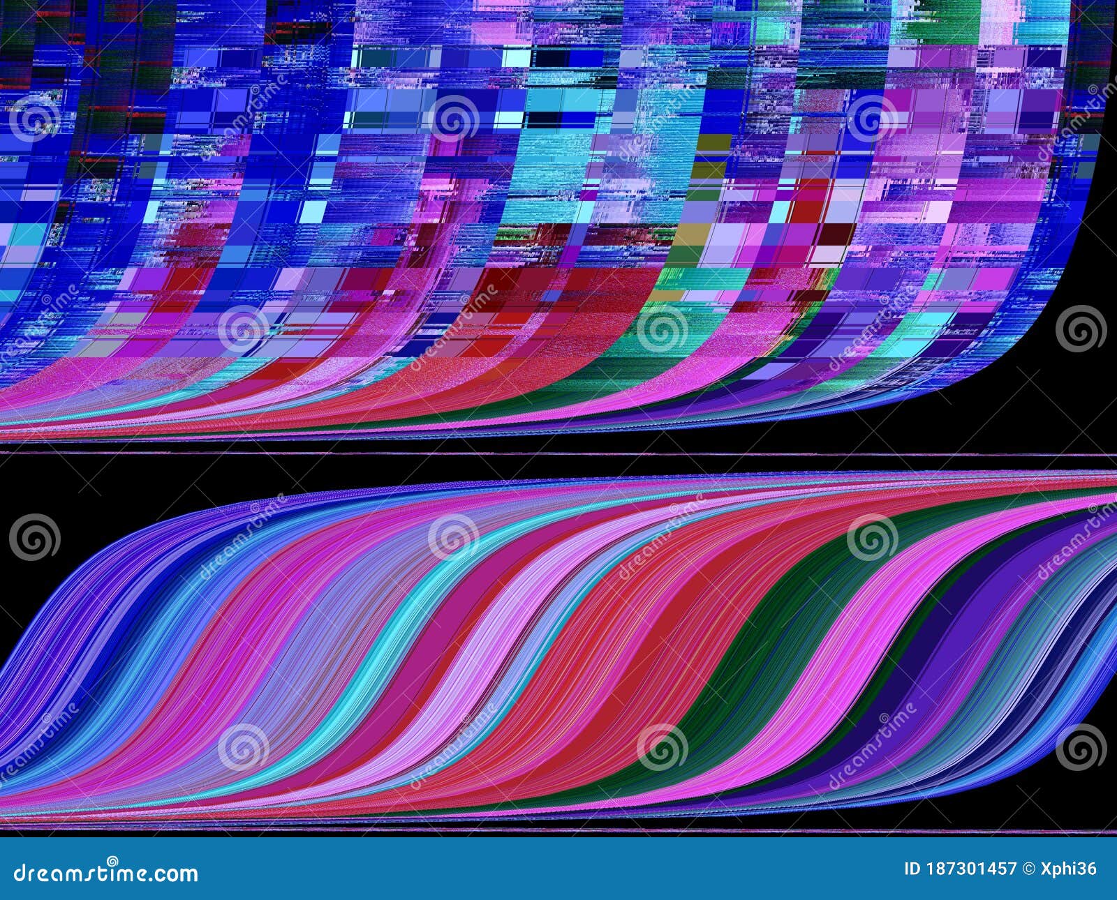 Scrolling VHS Lines, Pixelated Screen Overlay, Rgb Colors On Black ...