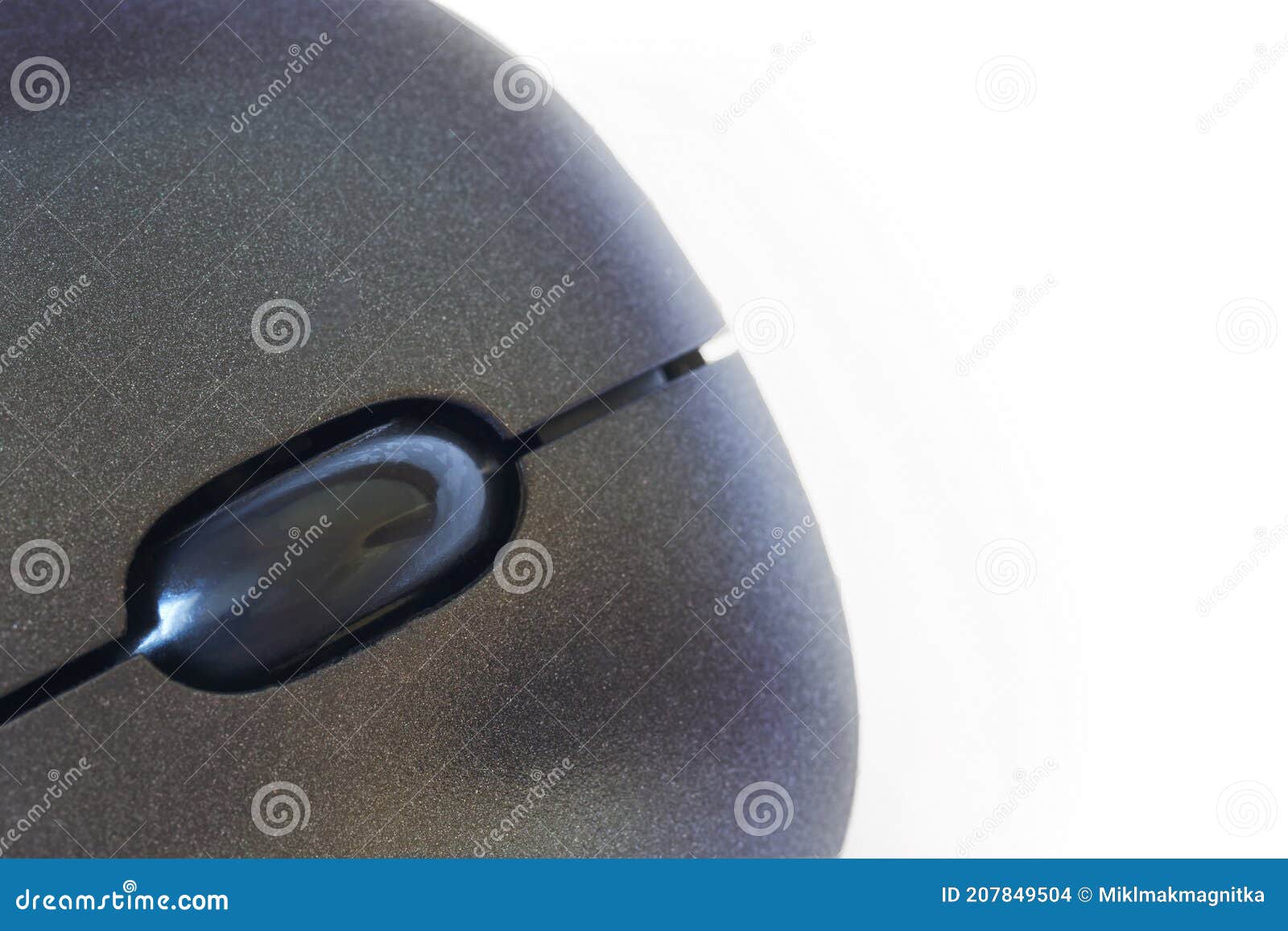 Scrolling Wheel on a Gray Computer Mouse. Close-up Stock Photo - Image ...