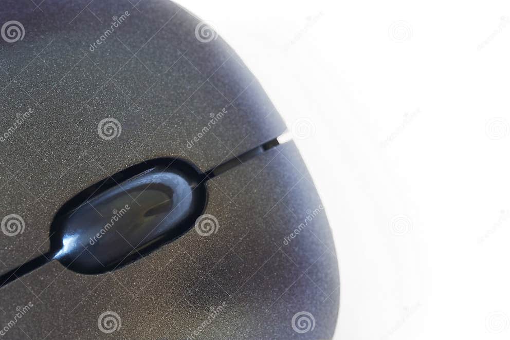 Scrolling Wheel on a Gray Computer Mouse. Close-up Stock Photo - Image ...