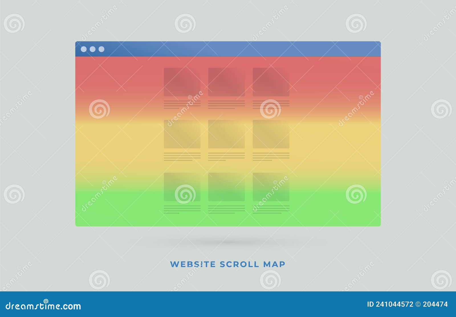 Heatmap Webpage Shows User Behavior On Each Banner Vector | CartoonDealer.com #204019845