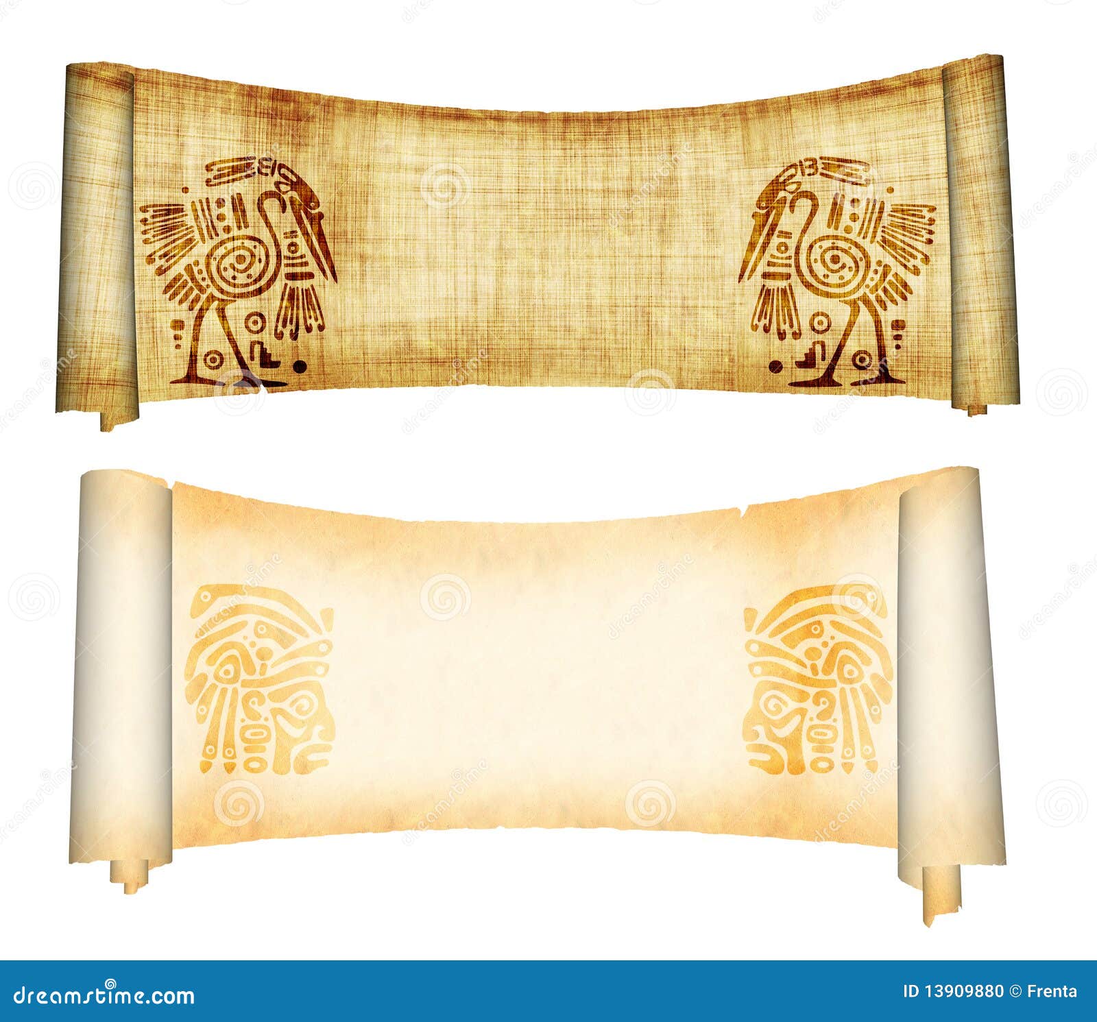 Scrolls with American Indian National Patterns Stock Photo - Image of ...