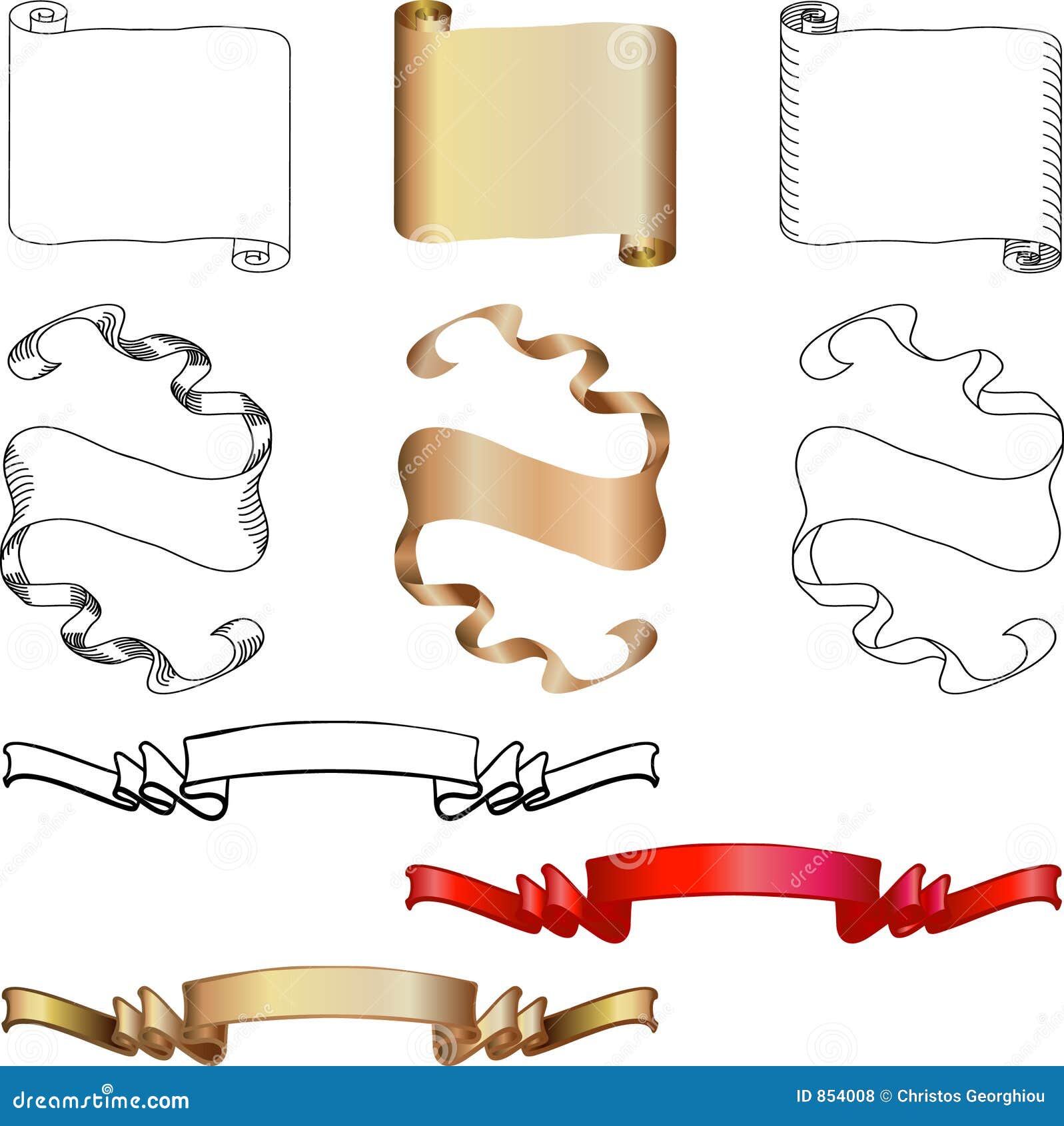 Scrolls and banners stock vector. Illustration of design - 854008